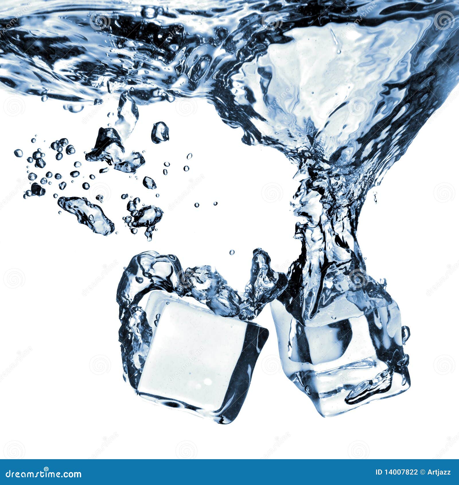 Ice Cubes Dropped into Water Stock Photo - Image of cold, cool: 14007822