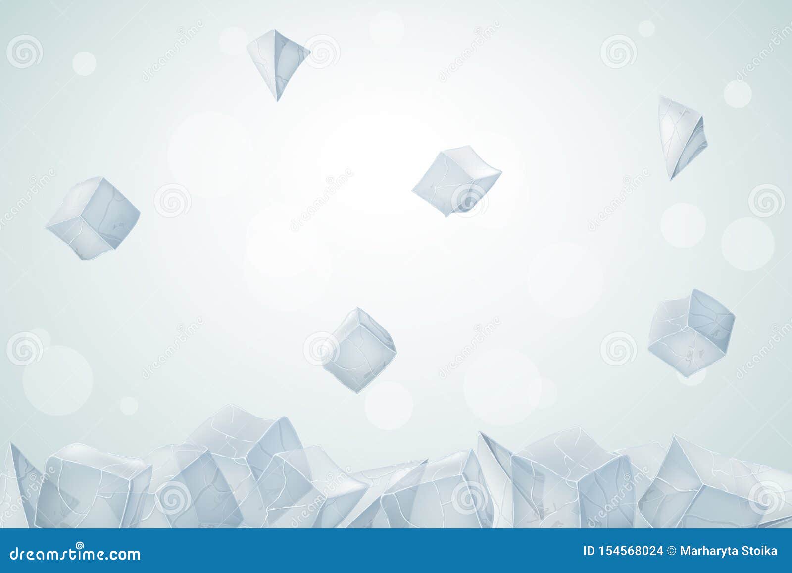 Ice cubes fall down. stock vector. Illustration of freeze - 154568024