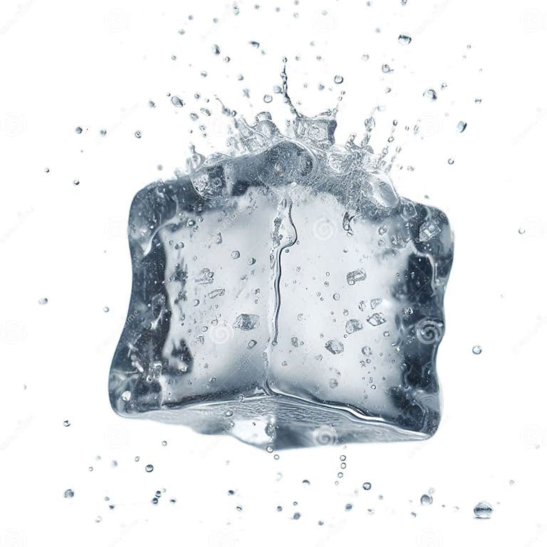 Ice Cubes Falling Dropping Drops Isolated for Background - Ai Generated ...