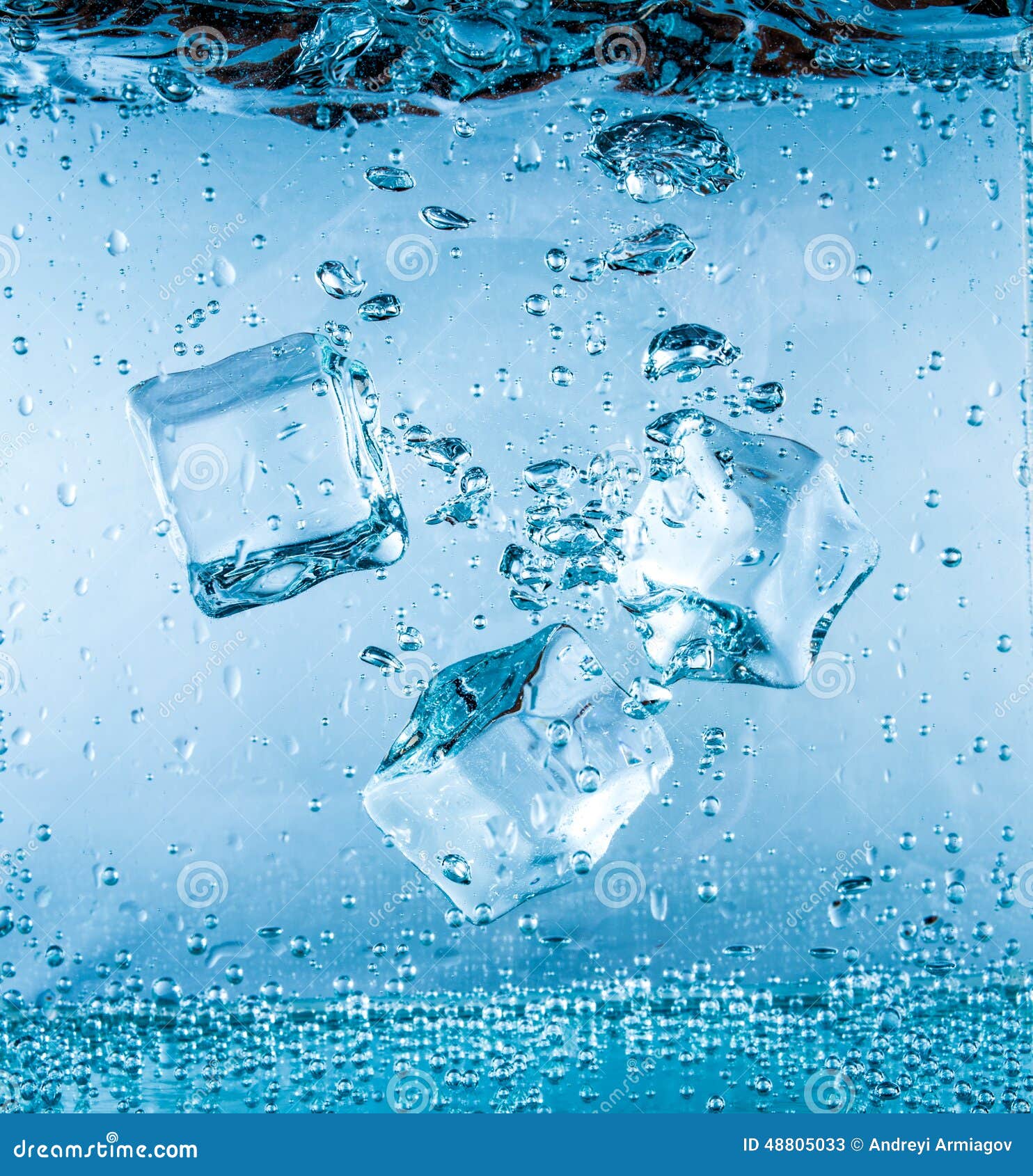 Ice Cubes Falling Under Water Stock Image - Image of alcohol ...