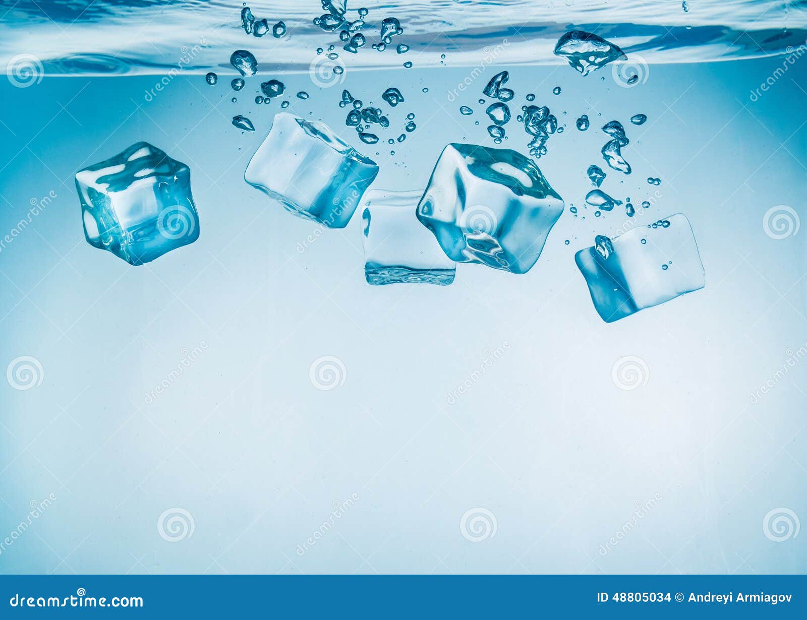 Ice Cubes Falling Under Water Stock Photo - Image of cold, clear: 48805034