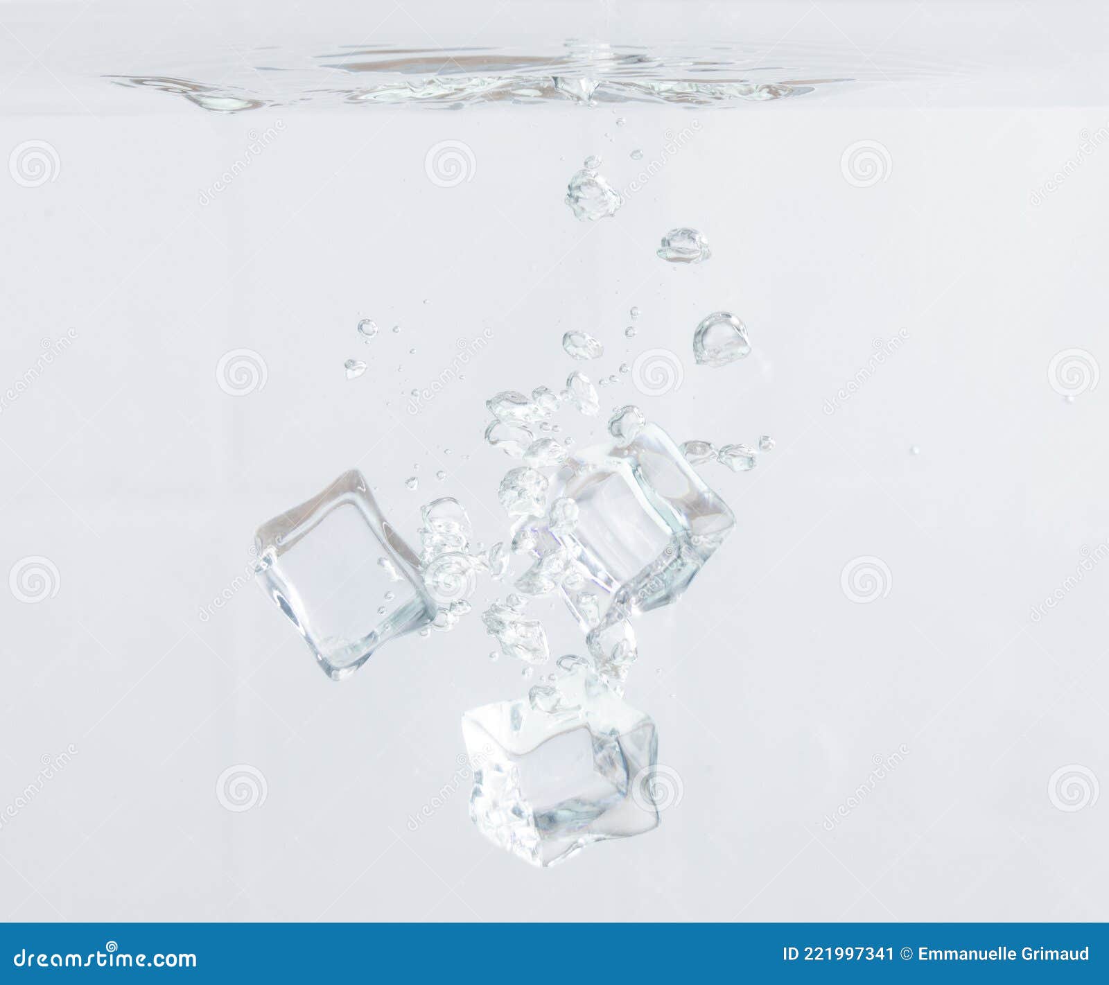 Ice Cubes Falling into Water Stock Image - Image of transparent, drink ...
