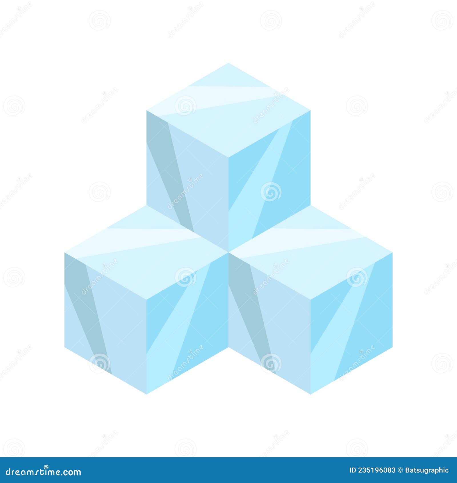 Ice Cubes Flat Clipart Vector Illustration Stock Vector - Illustration of line, cold: 235196083