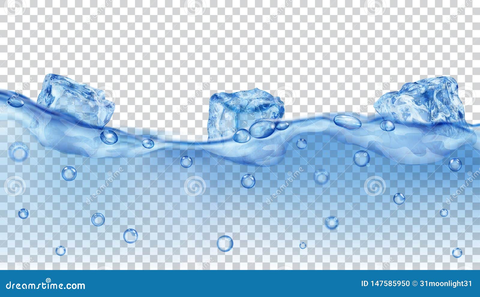 Ice Cubes Floating in Water Stock Vector - Illustration of refreshment ...