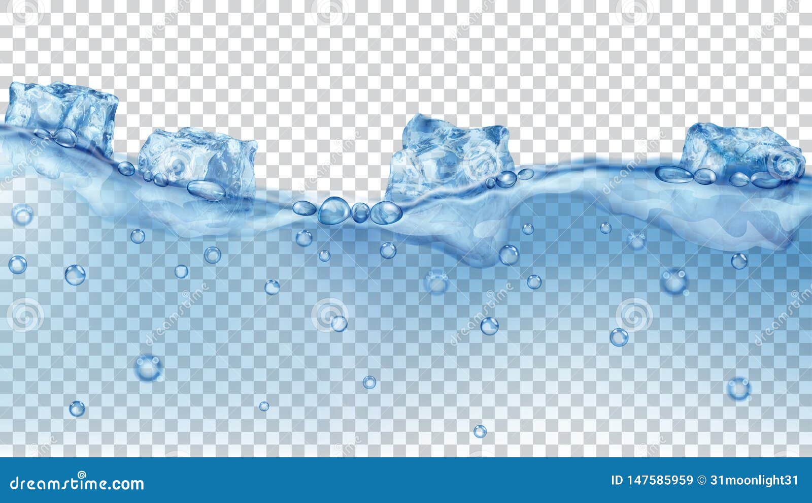Ice Cubes Floating in Water Stock Vector - Illustration of object ...