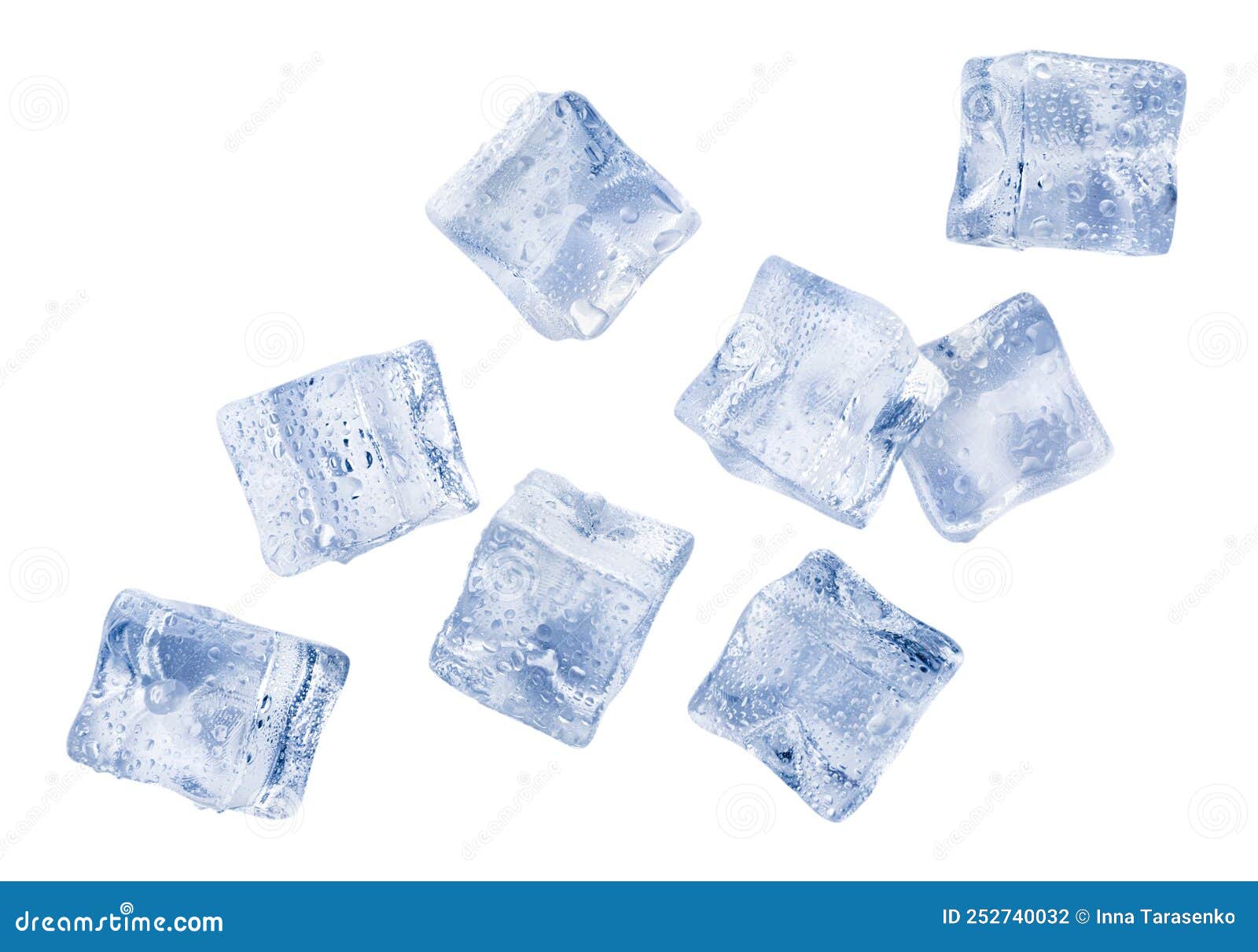 Ice Cubes are Flying on a White Background Stock Photo - Image of ...