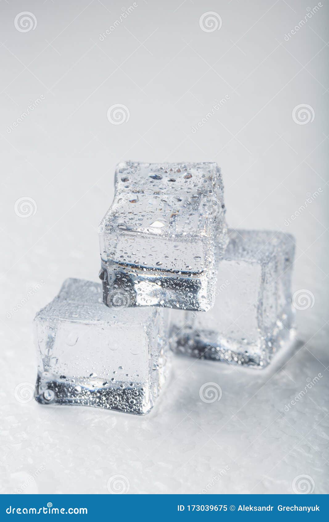 Ice Cubes in the Form of a Pyramid with Water Drops Close - Up in Macro ...