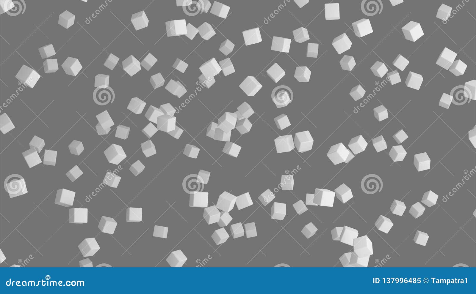 Ice Cubes. Geometric Shape in the Air in Architectural Structure on ...