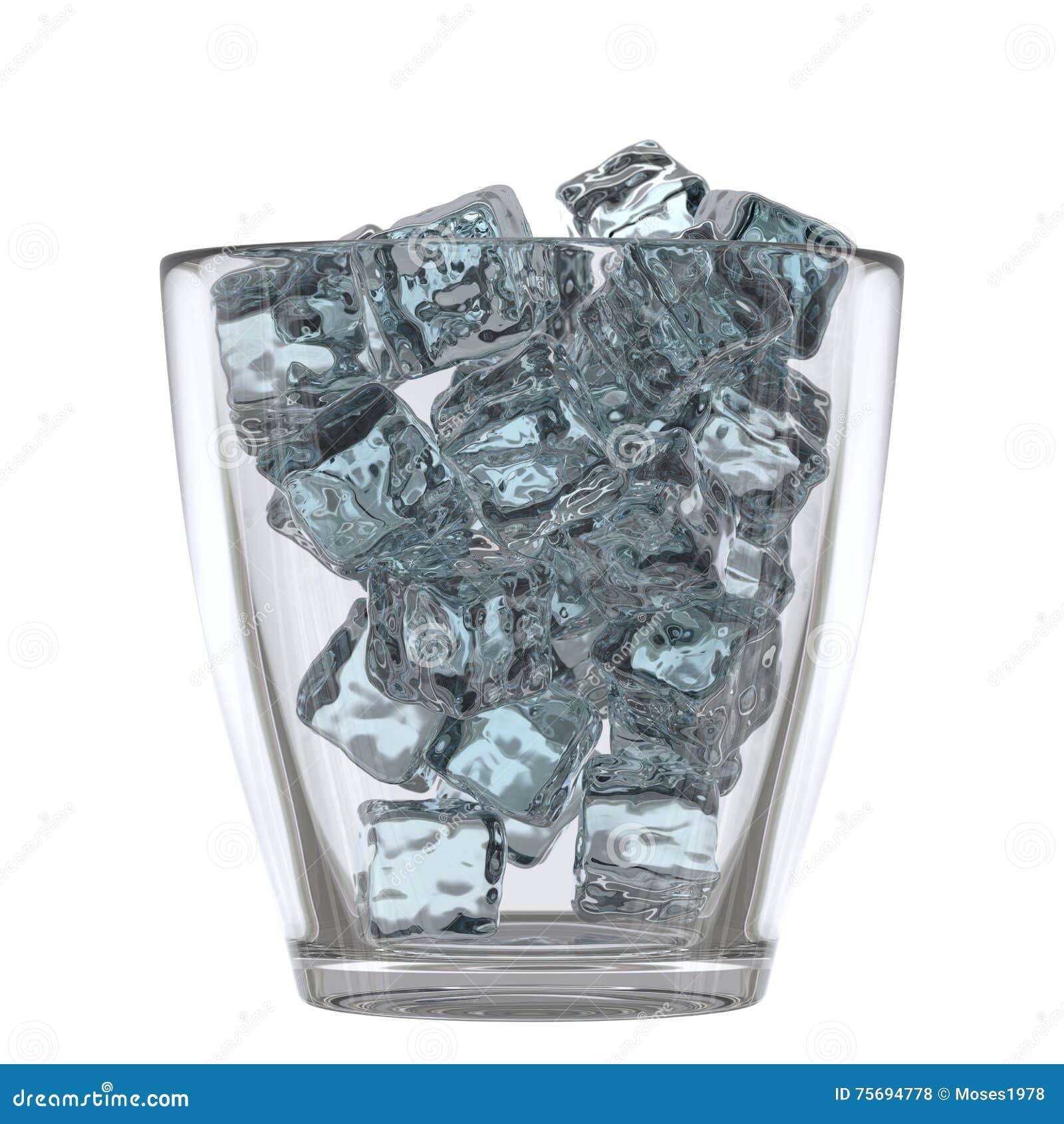 Ice cubes in the glass stock illustration. Illustration of tableware ...