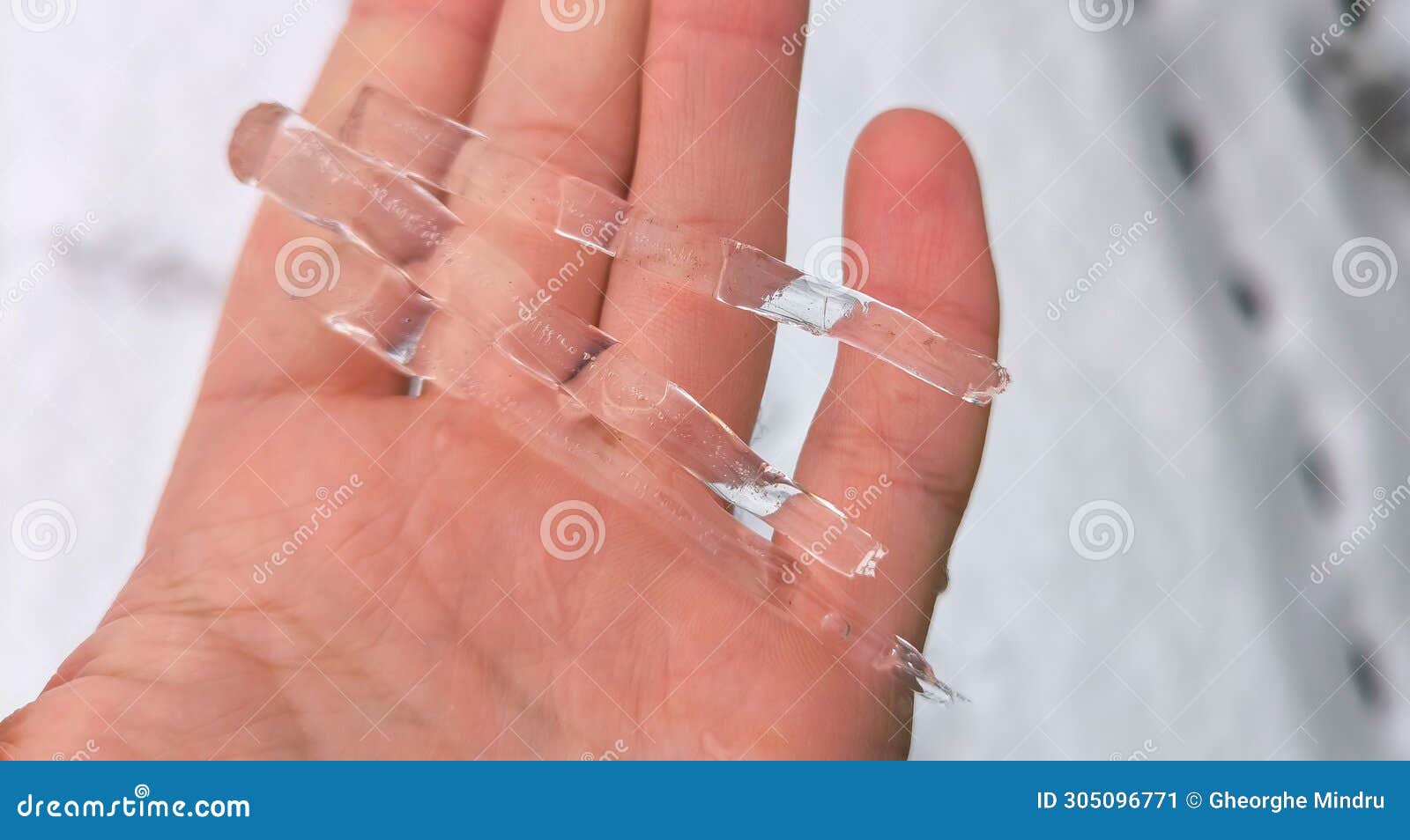 Ice Cubes in the Hand of a Man. Close-up Stock Image - Image of quench ...