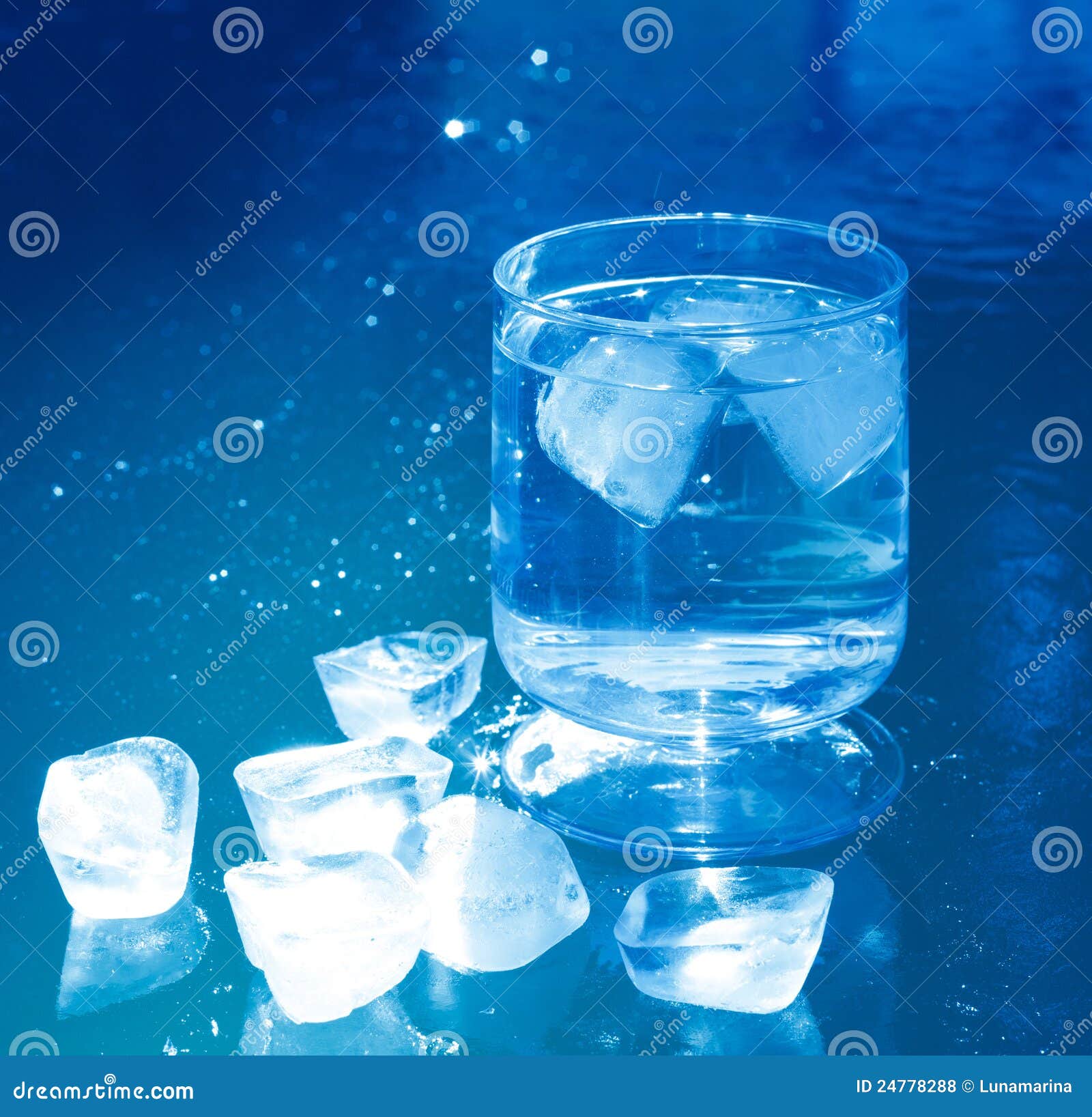 Ice Cubes on an Iced Water Surface Stock Photo - Image of frost ...