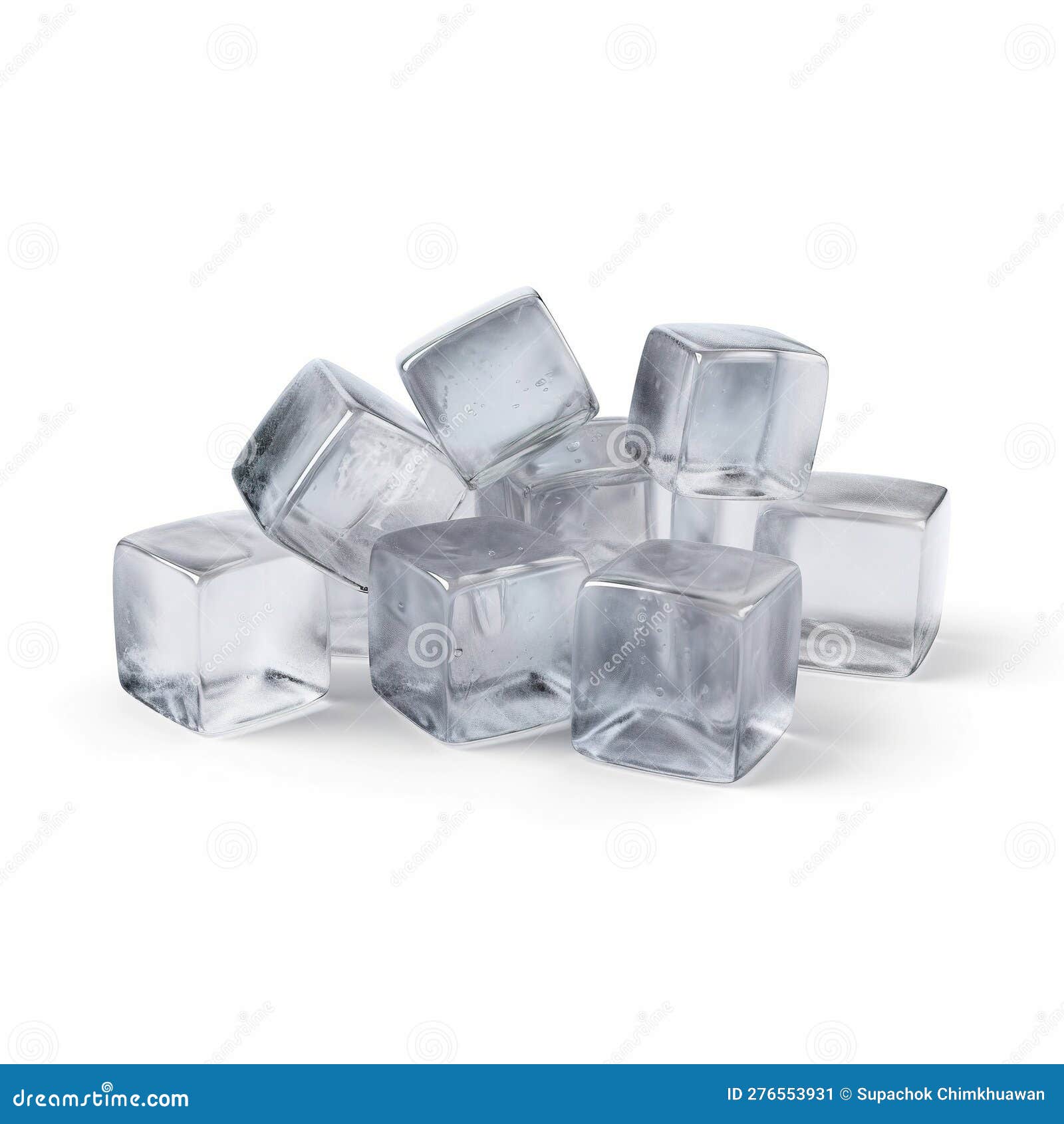 Ice Cubes Isolated on White Background Stock Illustration ...
