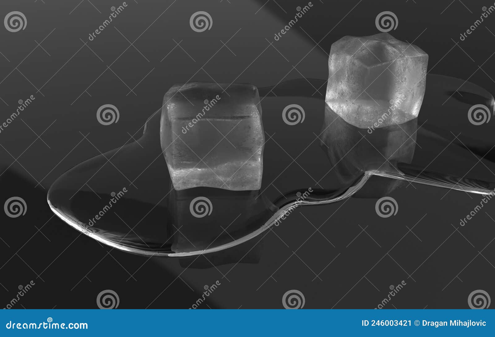 Ice Cubes Melting. Solid To Liquid Phase. Editable Clip Art. Cartoon ...