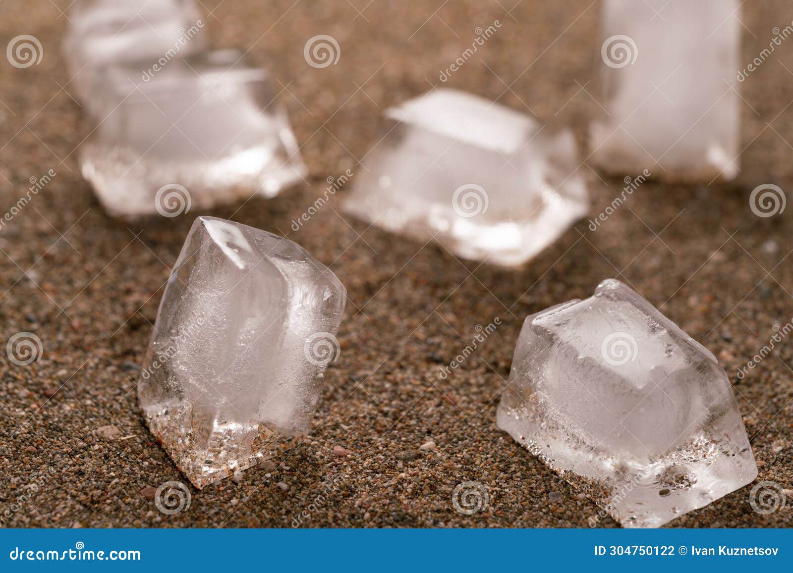 Ice Cubes are Melting into Sand Stock Photo - Image of coast ...