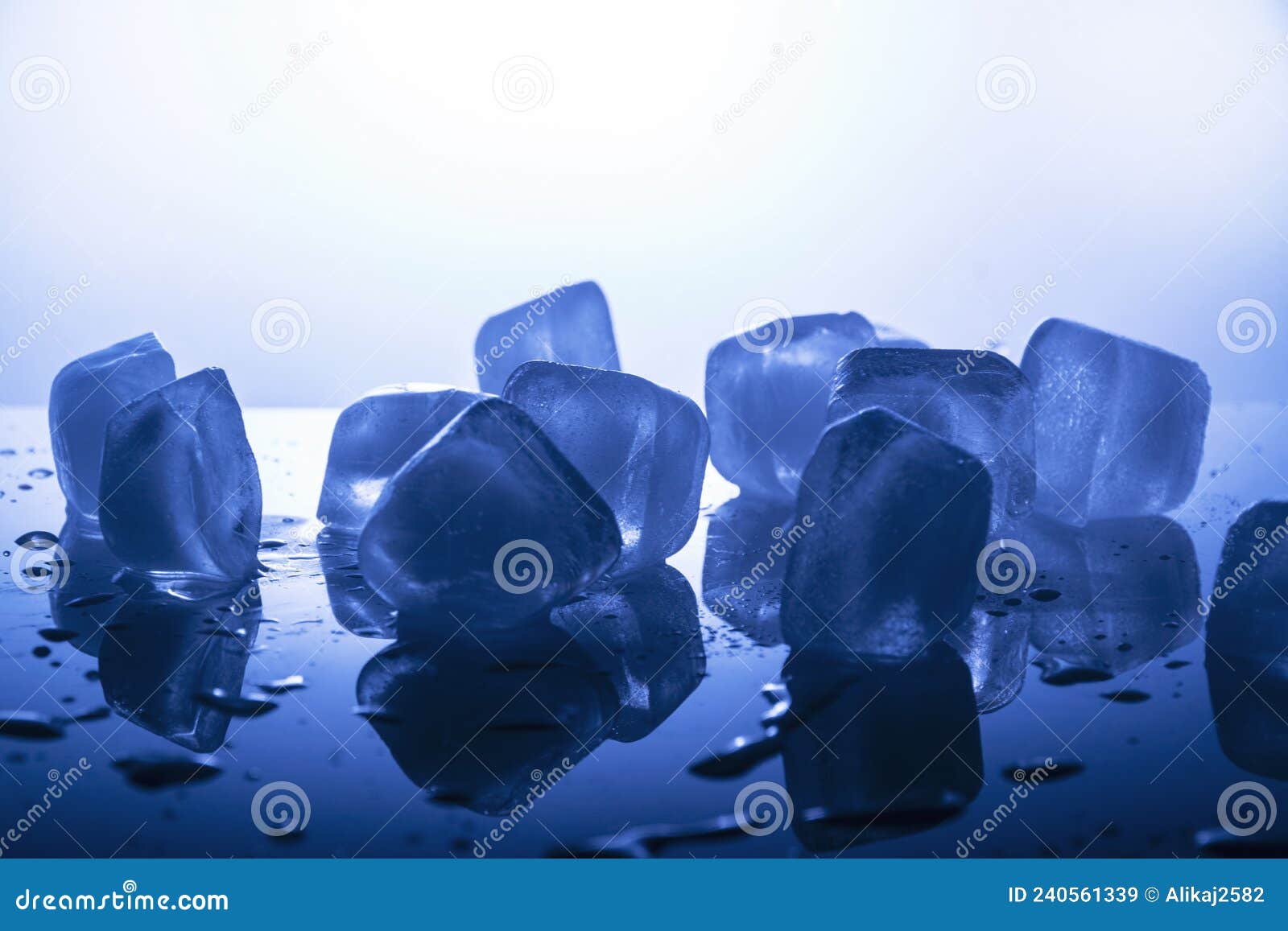 Ice Cubes Melting on the Table Stock Image - Image of blue, refreshing ...