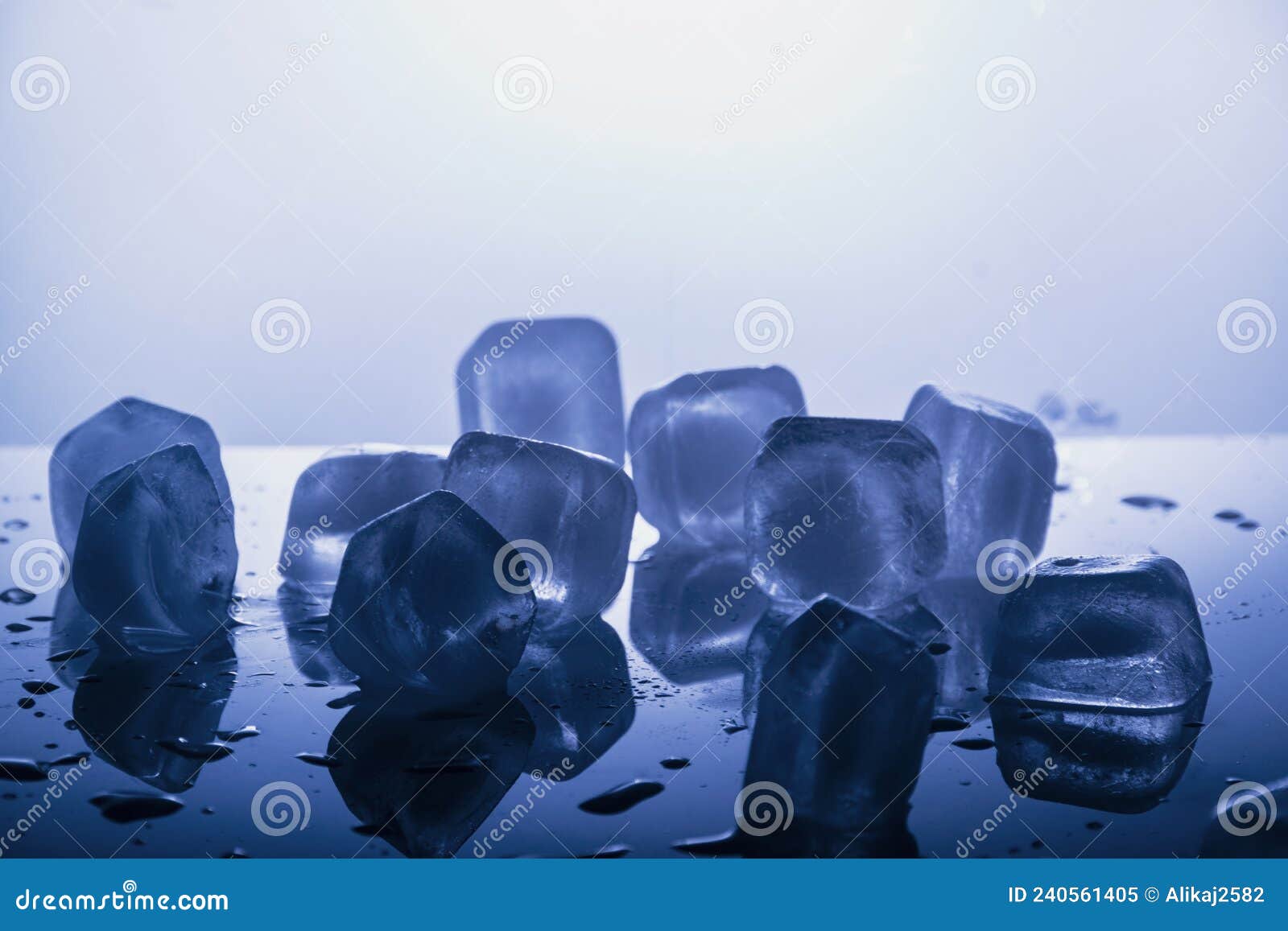 Ice Cubes Melting on the Table Stock Image - Image of drop, melt: 240561405