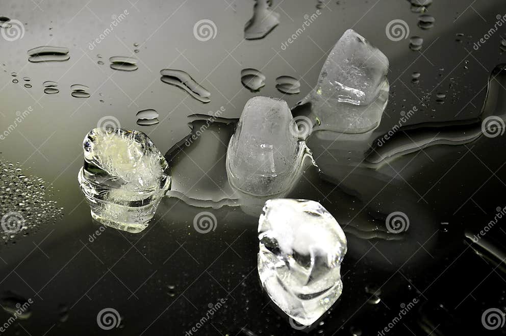 Ice Cubes on a Mirror Surface. Stock Image - Image of smooth ...