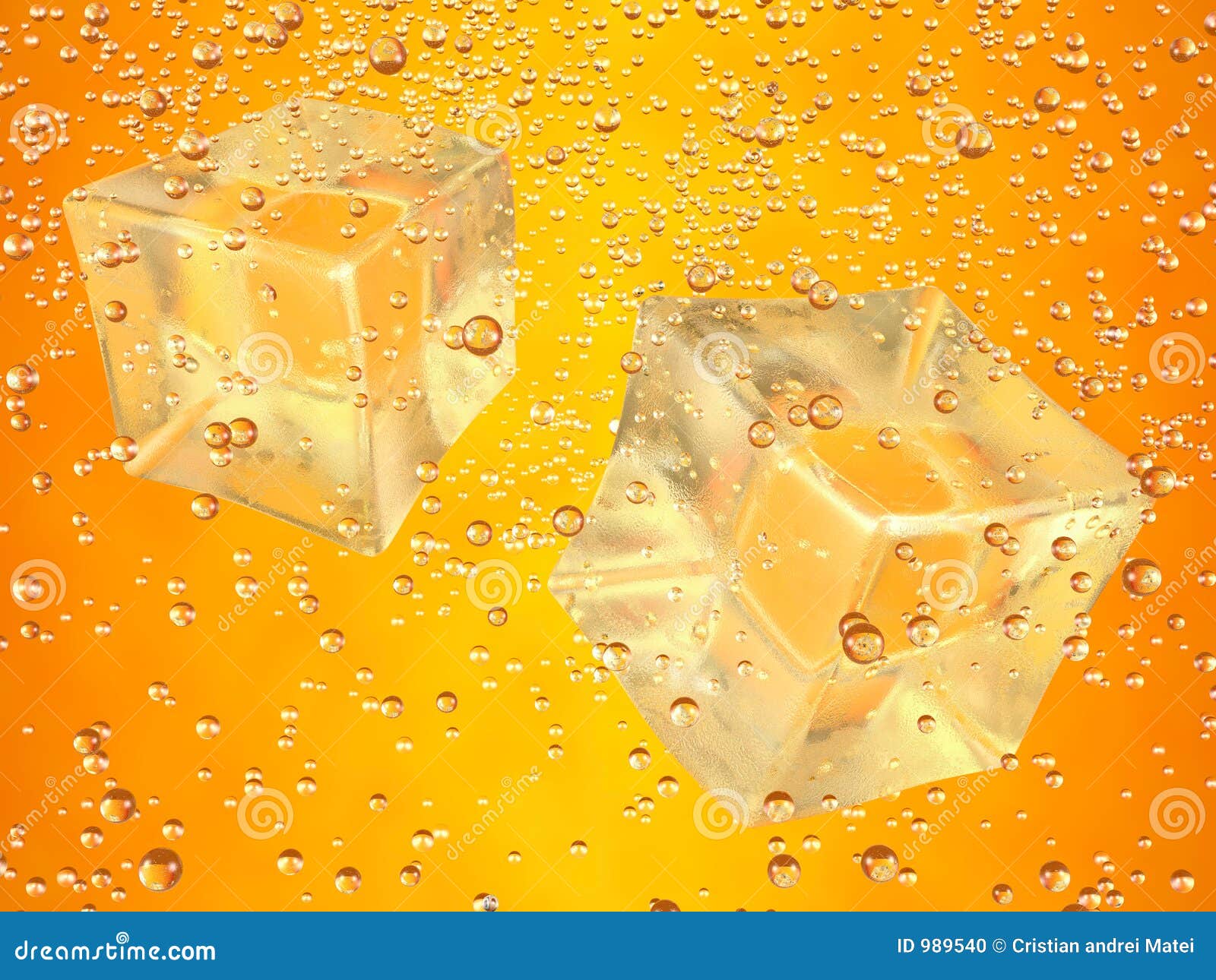 Ice cubes orange stock illustration. Illustration of freezer - 989540