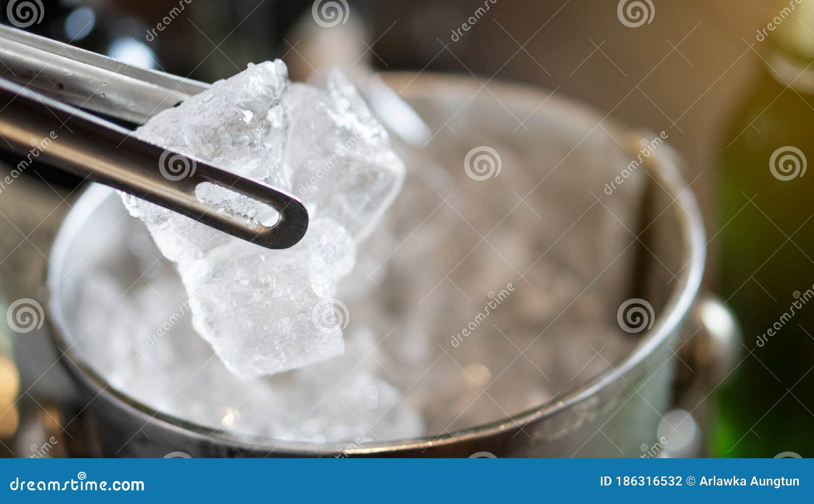 Ice Cubes in Pots Background with Beer Stock Photo - Image of crystal ...