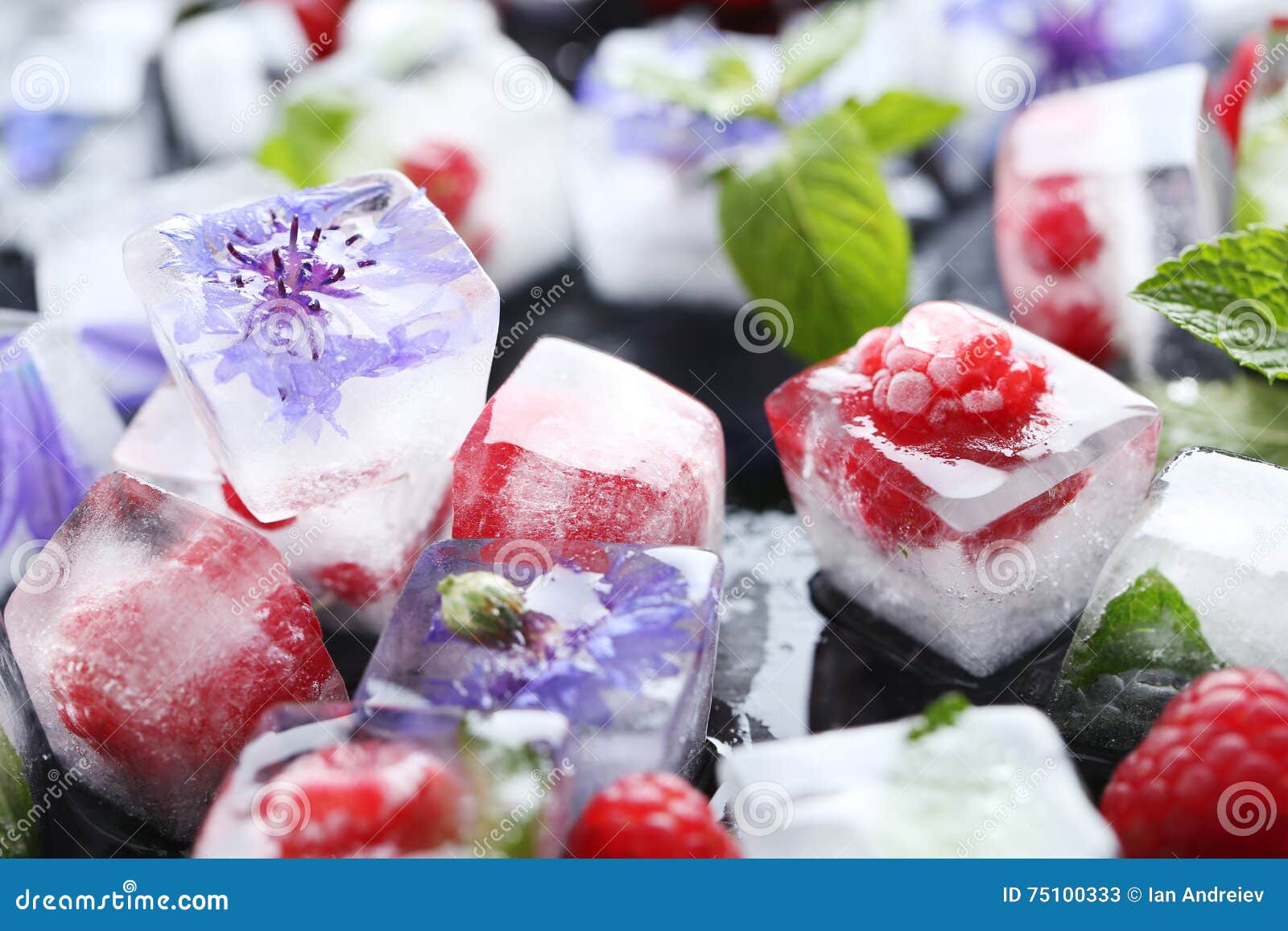 Ice cubes stock image. Image of cubes, raspberry, clear - 75100333