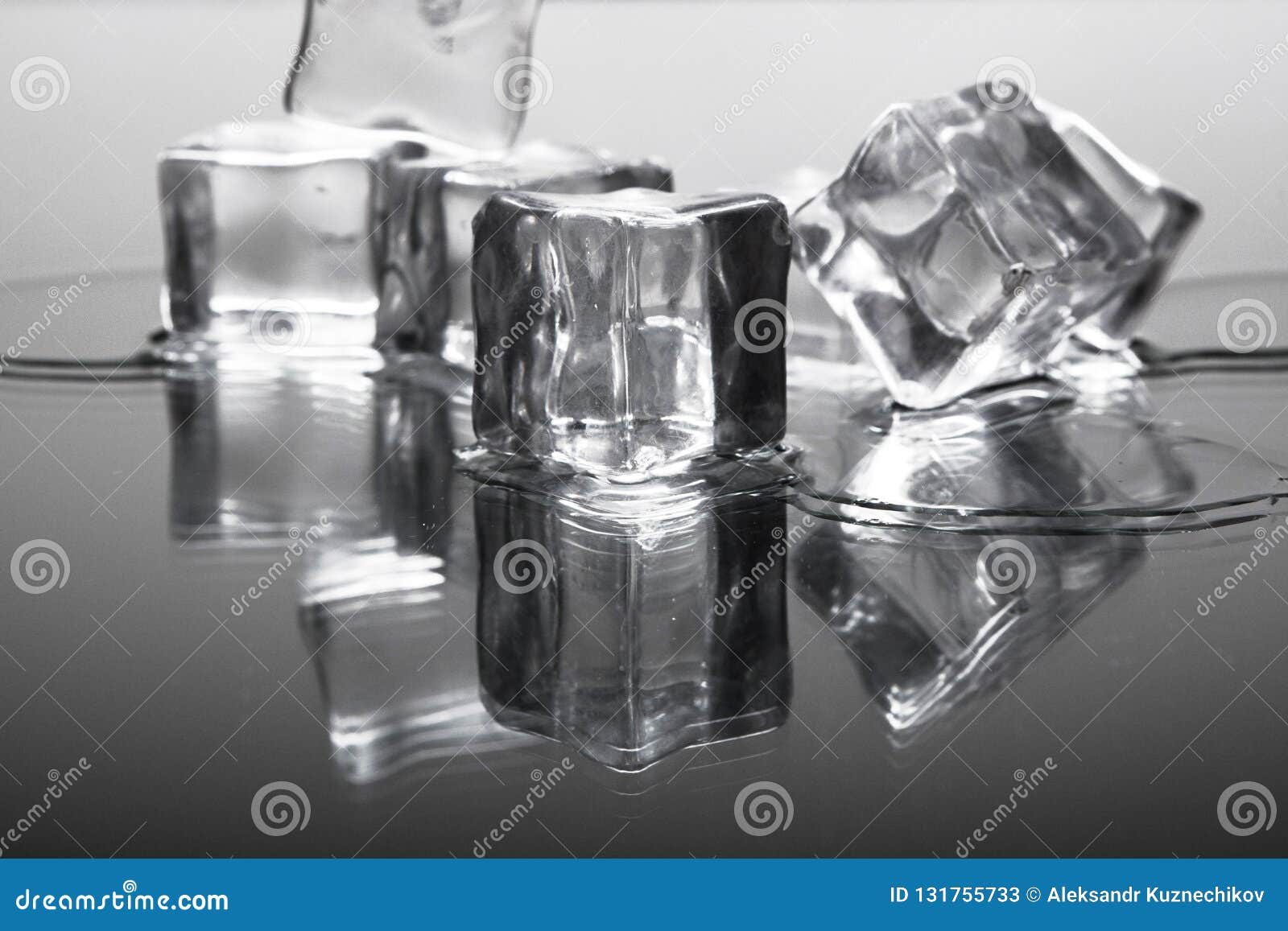Ice Cubes on a Reflective Surface Stock Image - Image of refrigerate ...