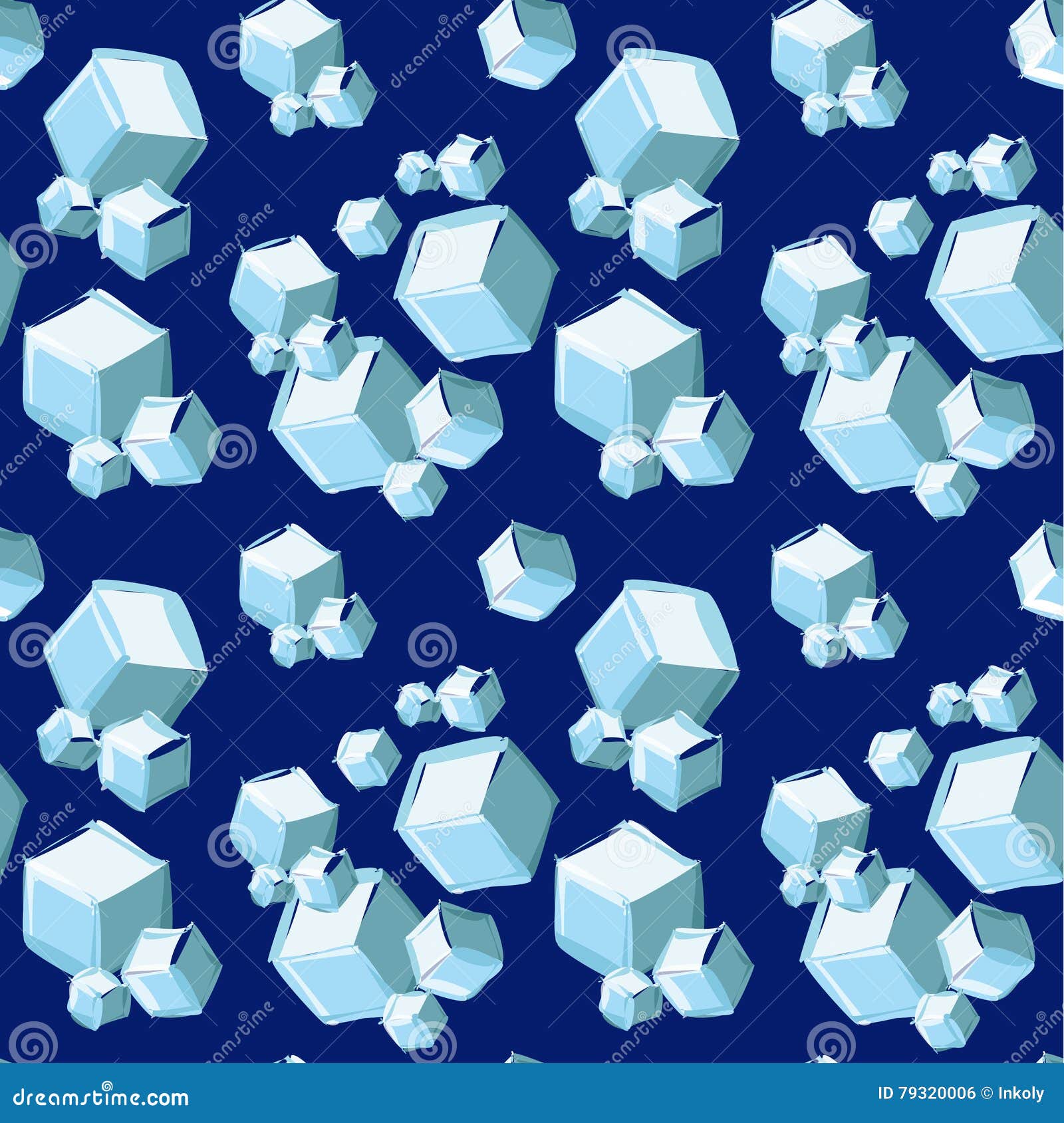 Ice Cubes Seamless Pattern. Stock Vector - Illustration of freeze, cool ...