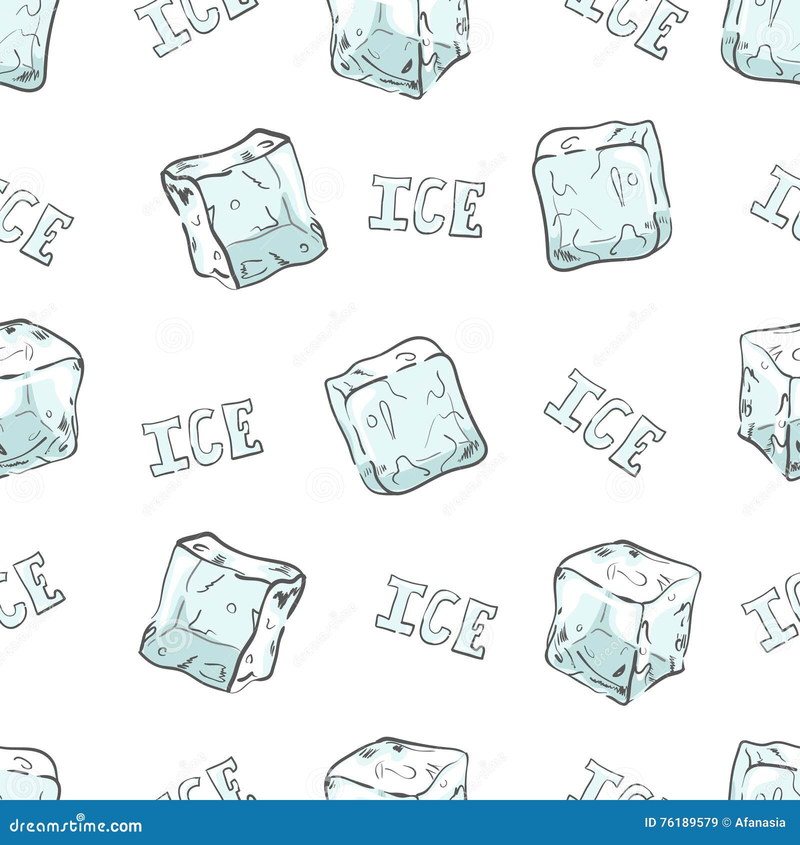 Ice Cubes Seamless Pattern. Stock Vector - Illustration of pattern ...