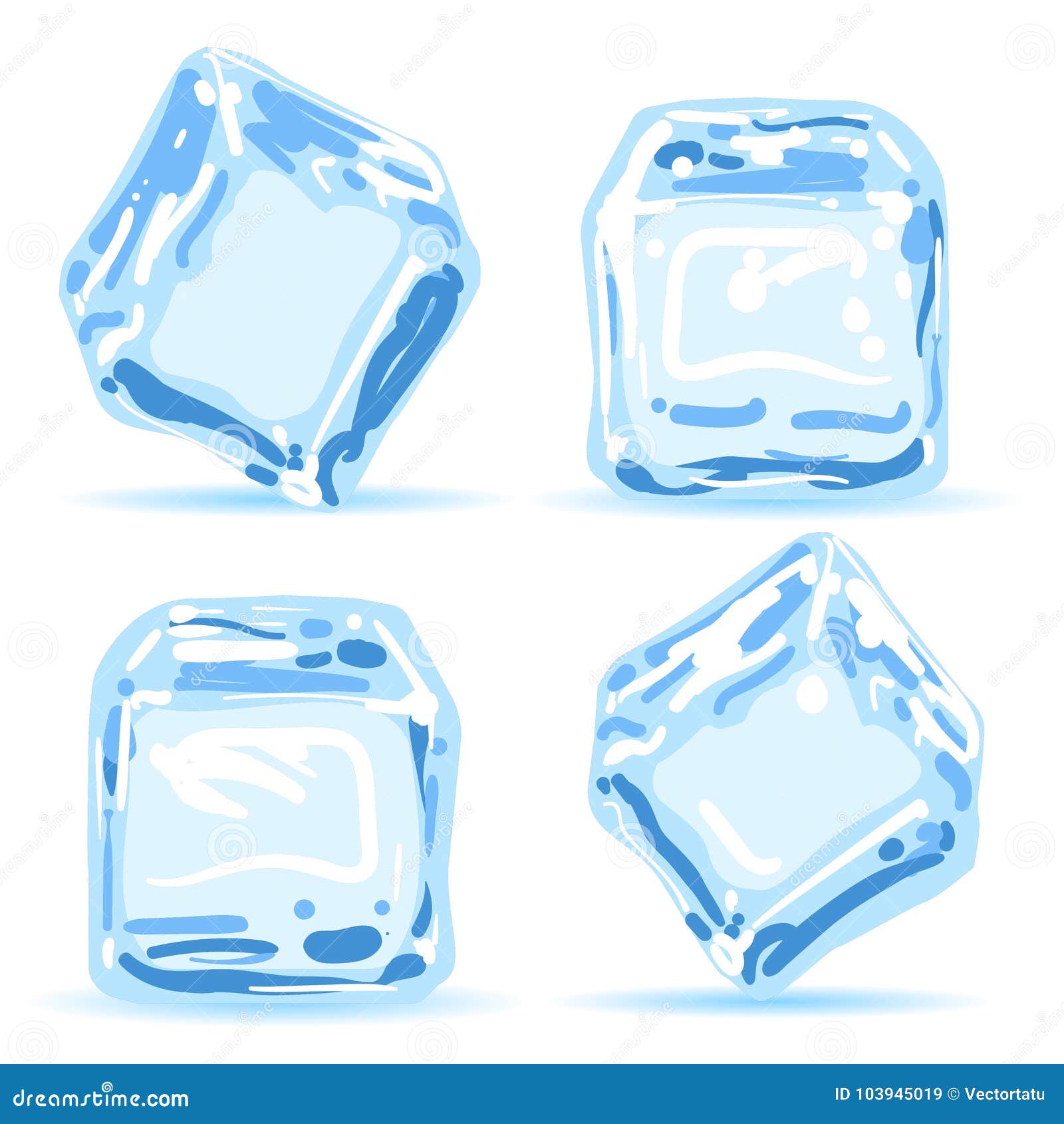 Ice Cubes Set Stock Vector Illustration Of Material 103945019