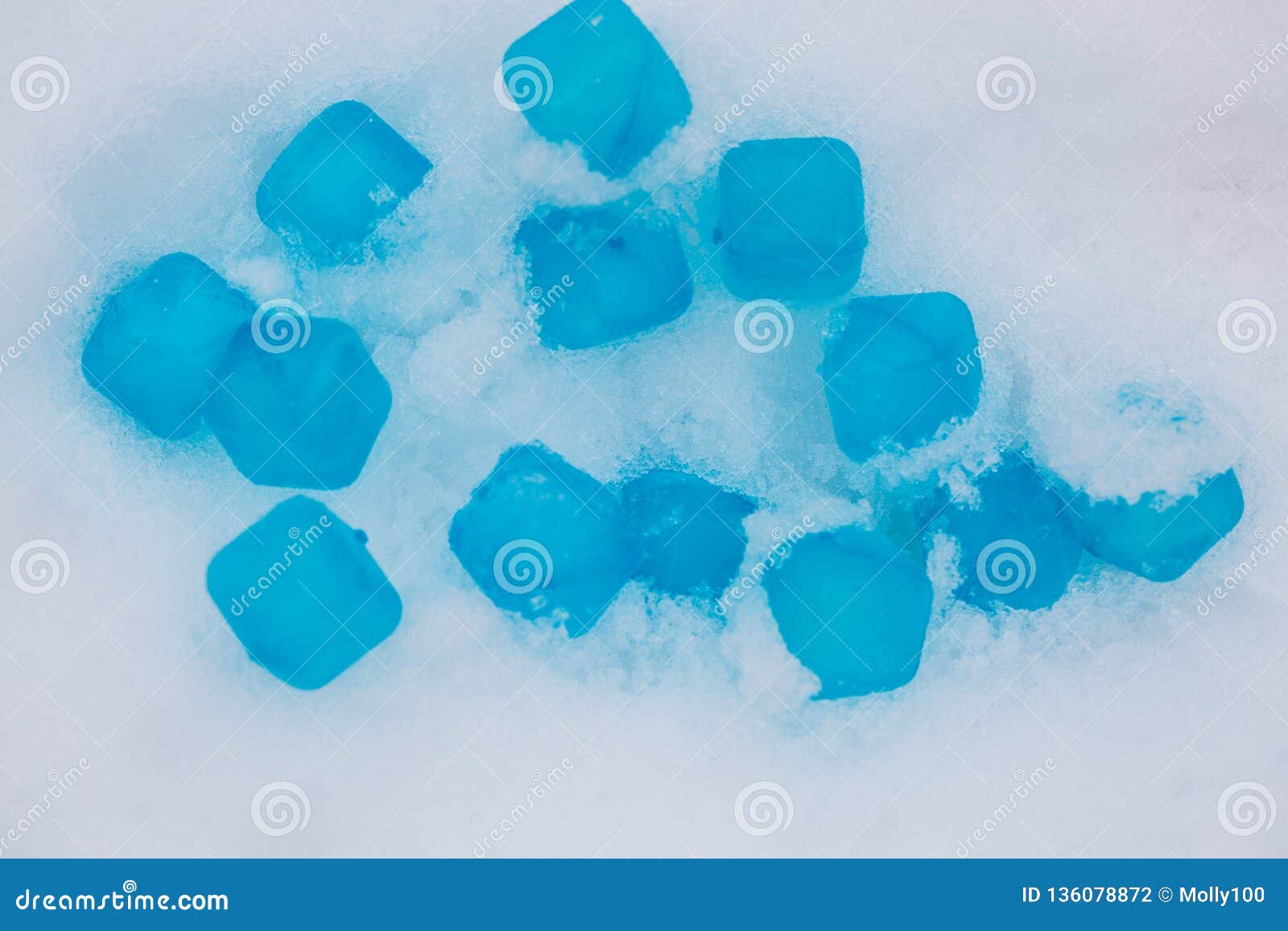 Ice Cubes in the Snow, Winter Sale Stock Photo - Image of backrounds ...