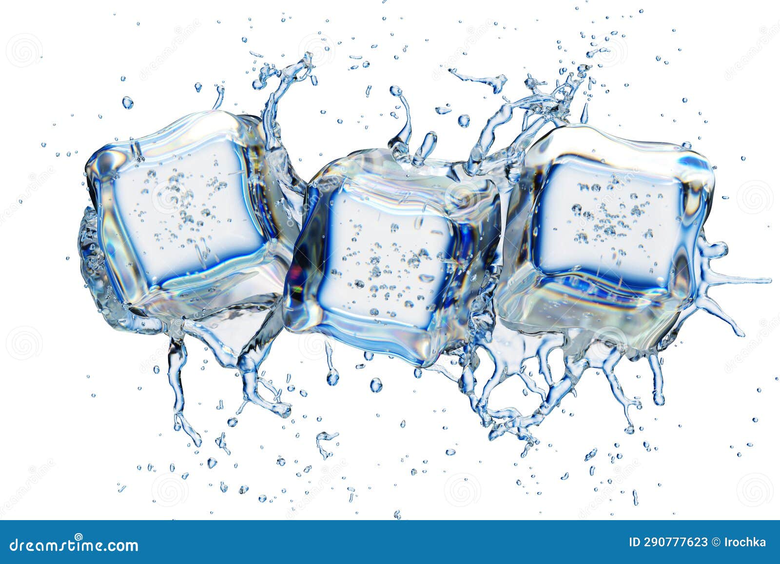 Ice Cubes in Splashing - Cold and Refreshment Stock Illustration ...