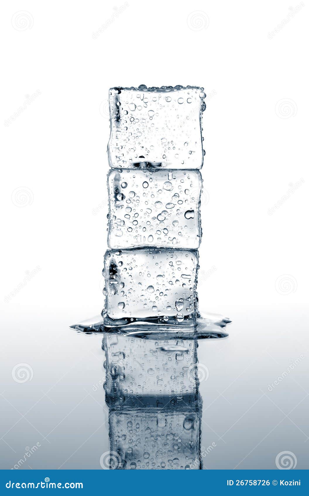 Stacked Ice Cubes Melting