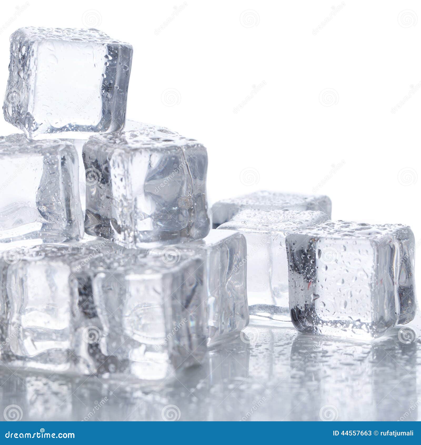 Ice cubes on the table stock image. Image of reflection - 44557663