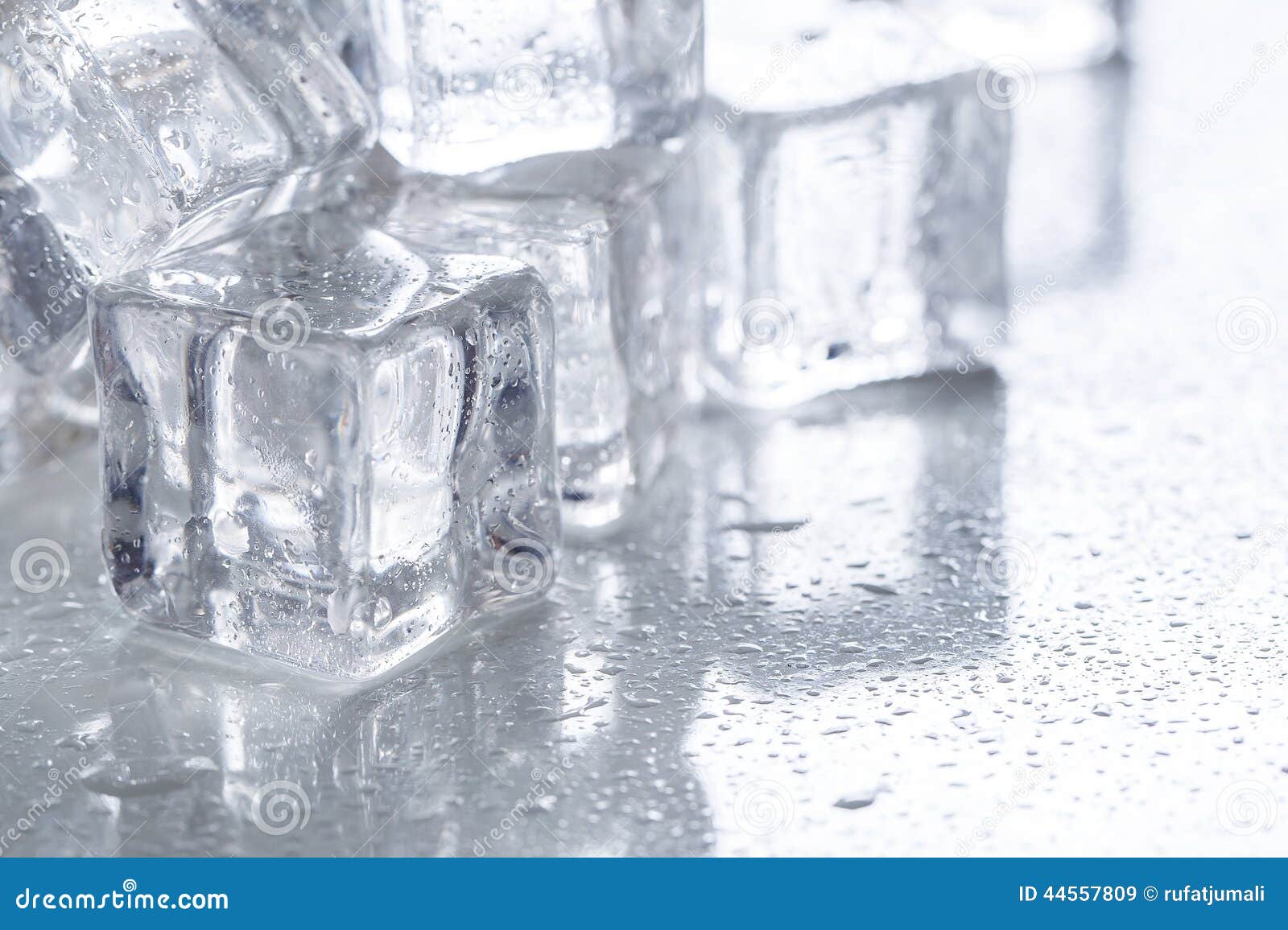 Ice cubes on the table stock image. Image of reflection - 44557809