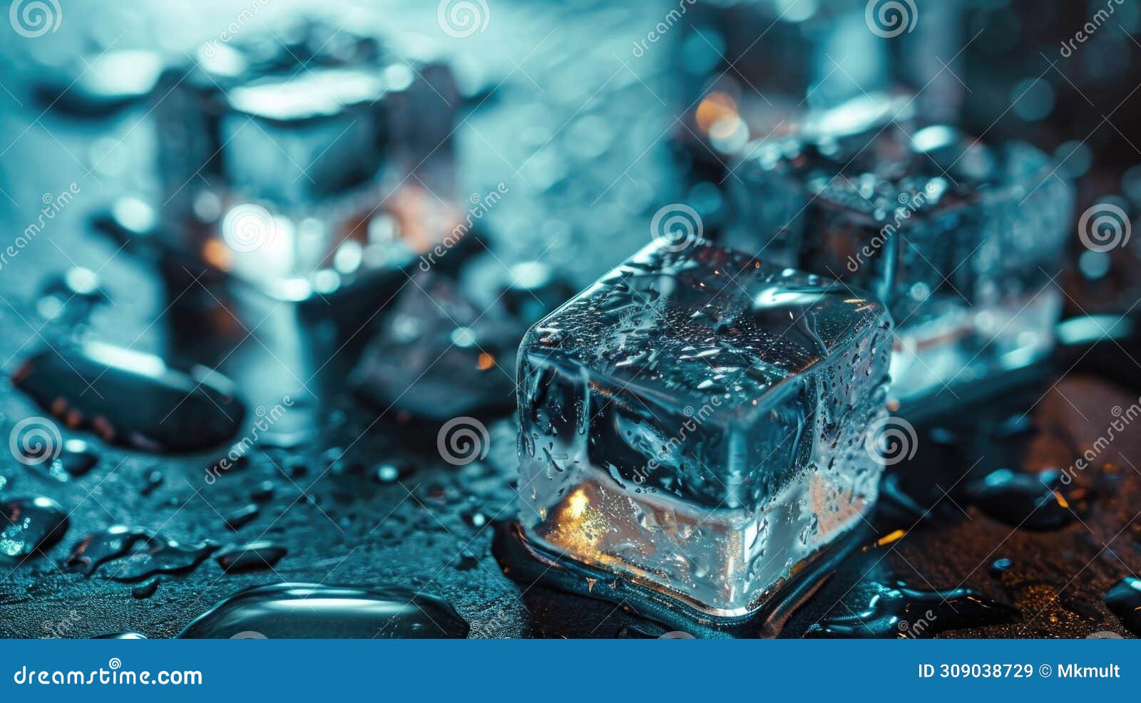 Ice Cubes on a Table stock image. Image of beverage - 309038729