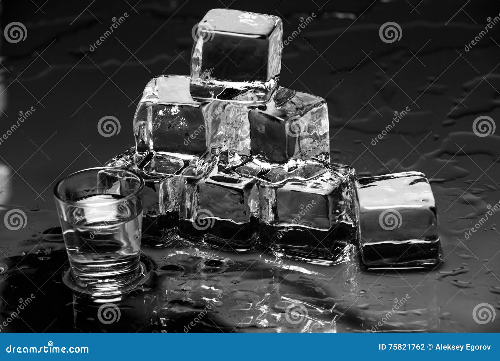Ice cubes on table stock photo. Image of drop, translucent - 75821762
