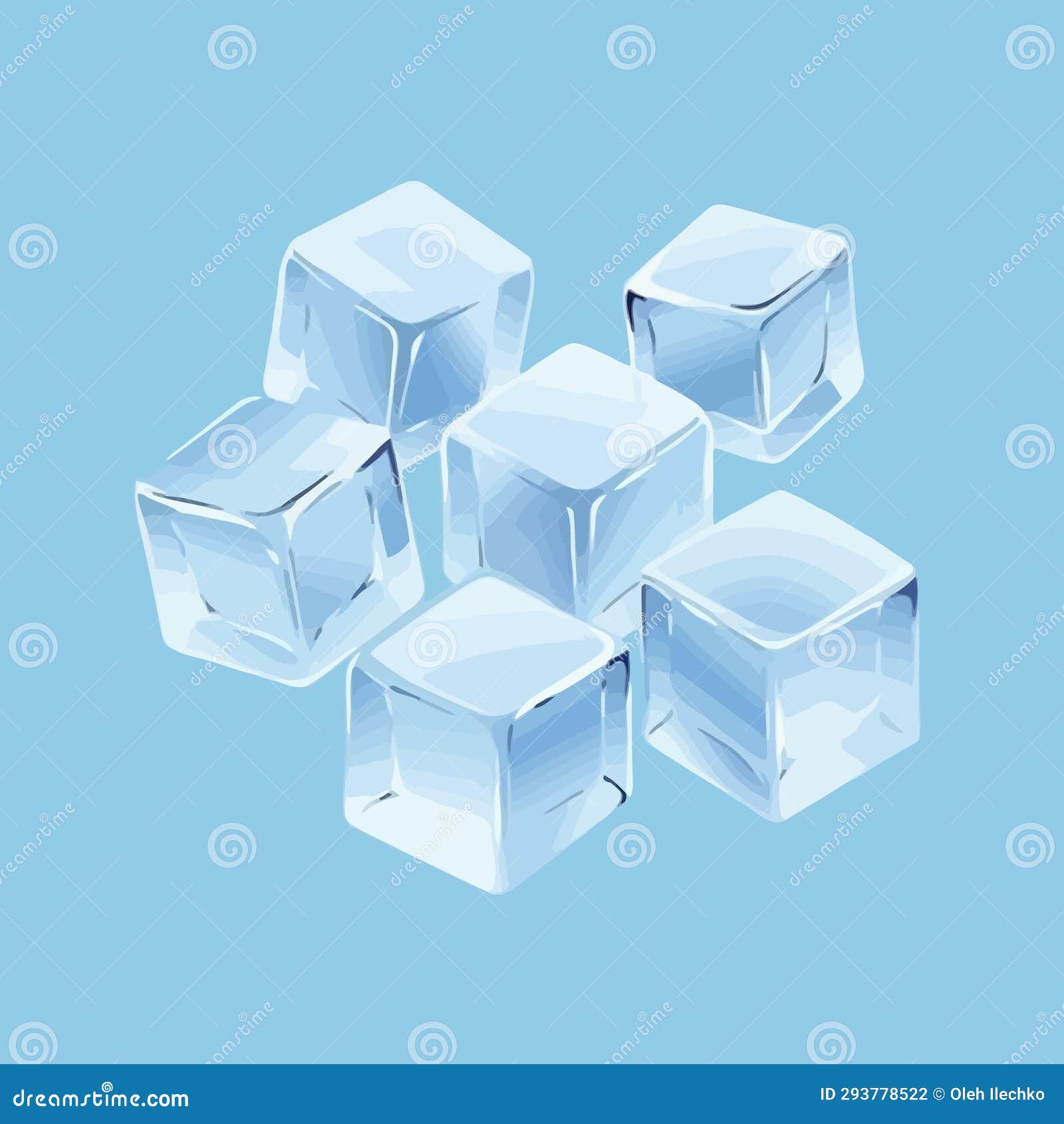 Ice Cubes Vector Flat Minimalistic Isolated Illustration Stock Vector ...