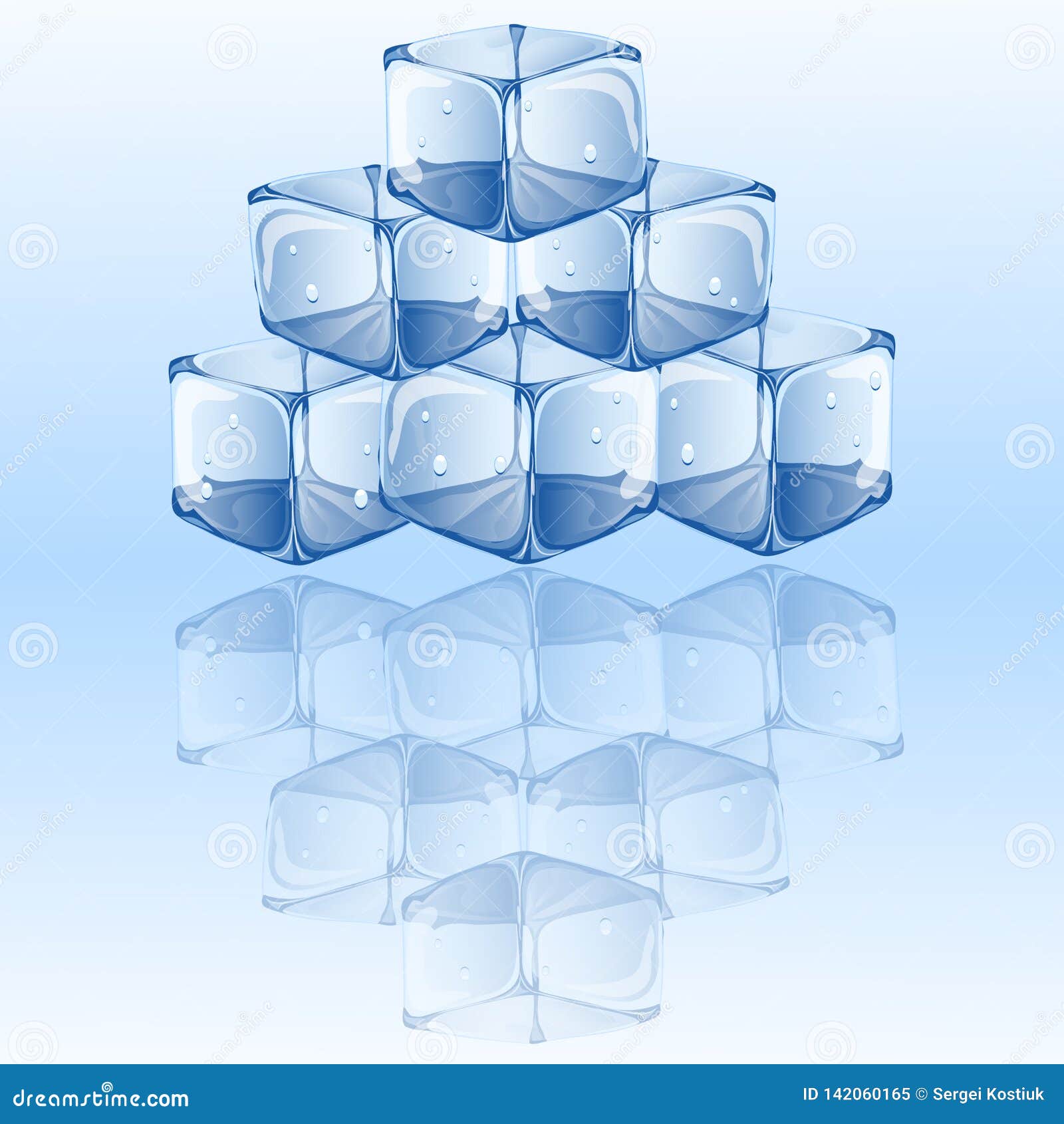 Ice Cubes Vector Illustration Stock Vector - Illustration of design ...
