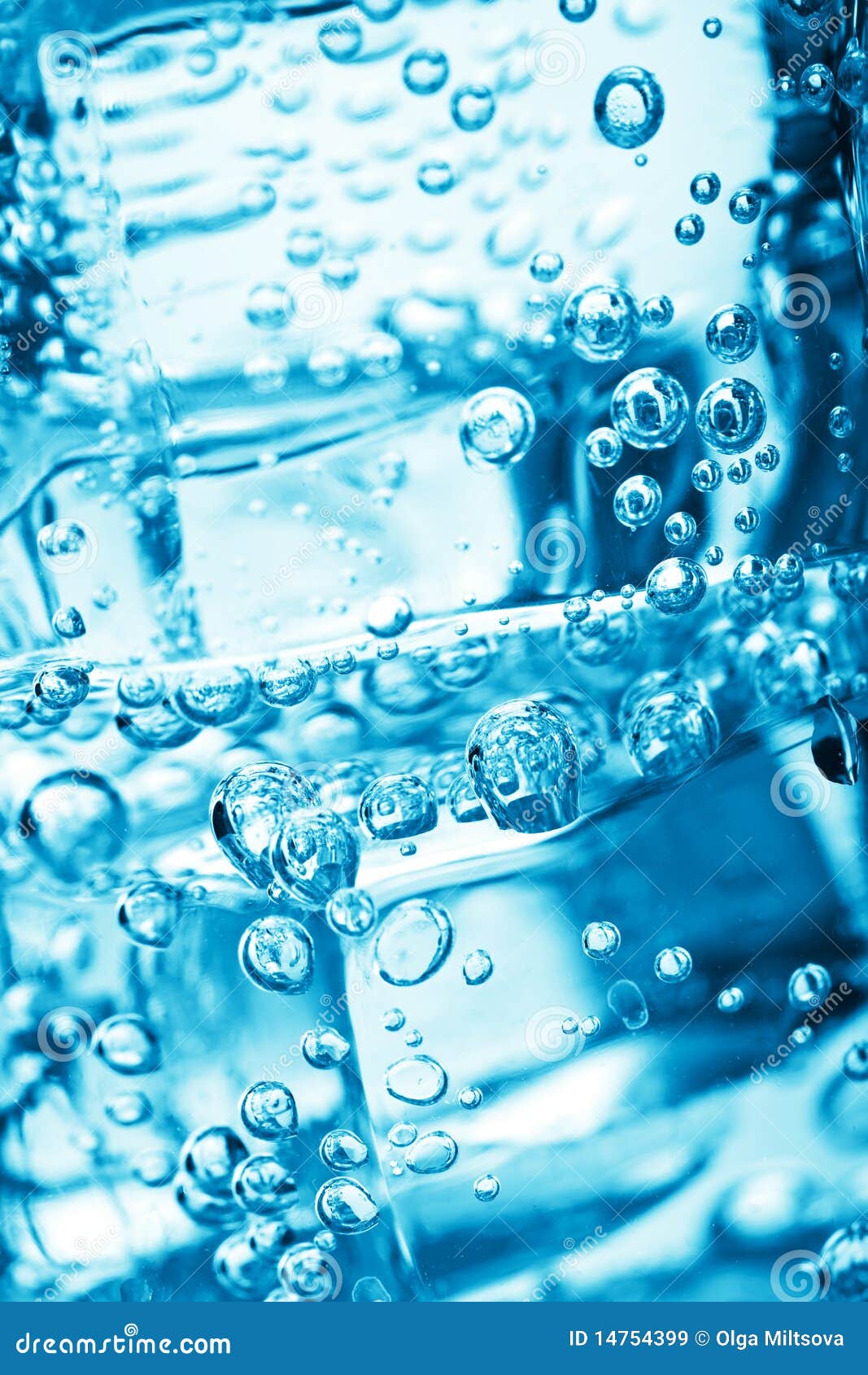 Ice cubes in water bubbles stock image. Image of cool - 14754399