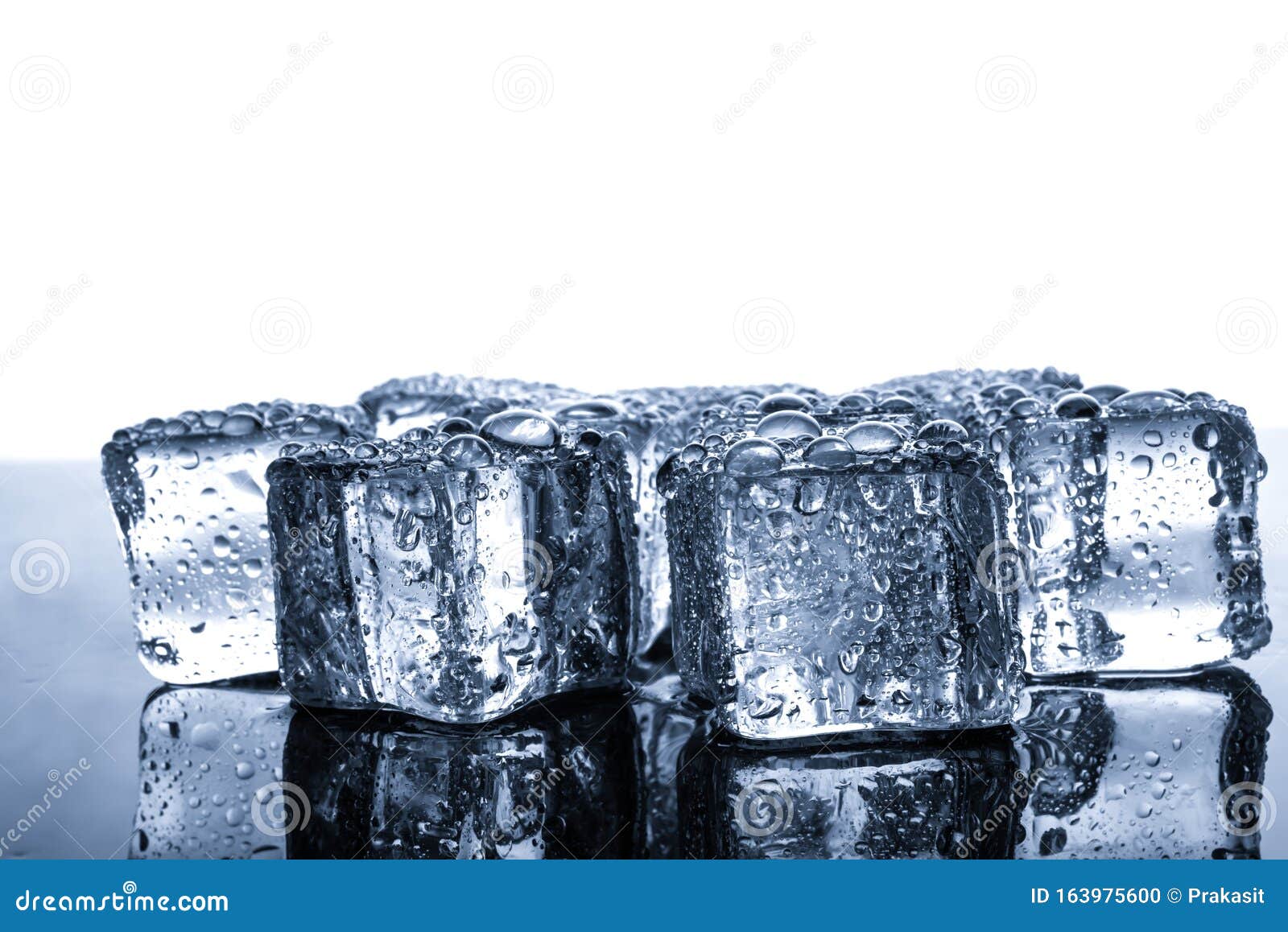 Ice cubes with water stock photo. Image of freeze, frost - 163975600