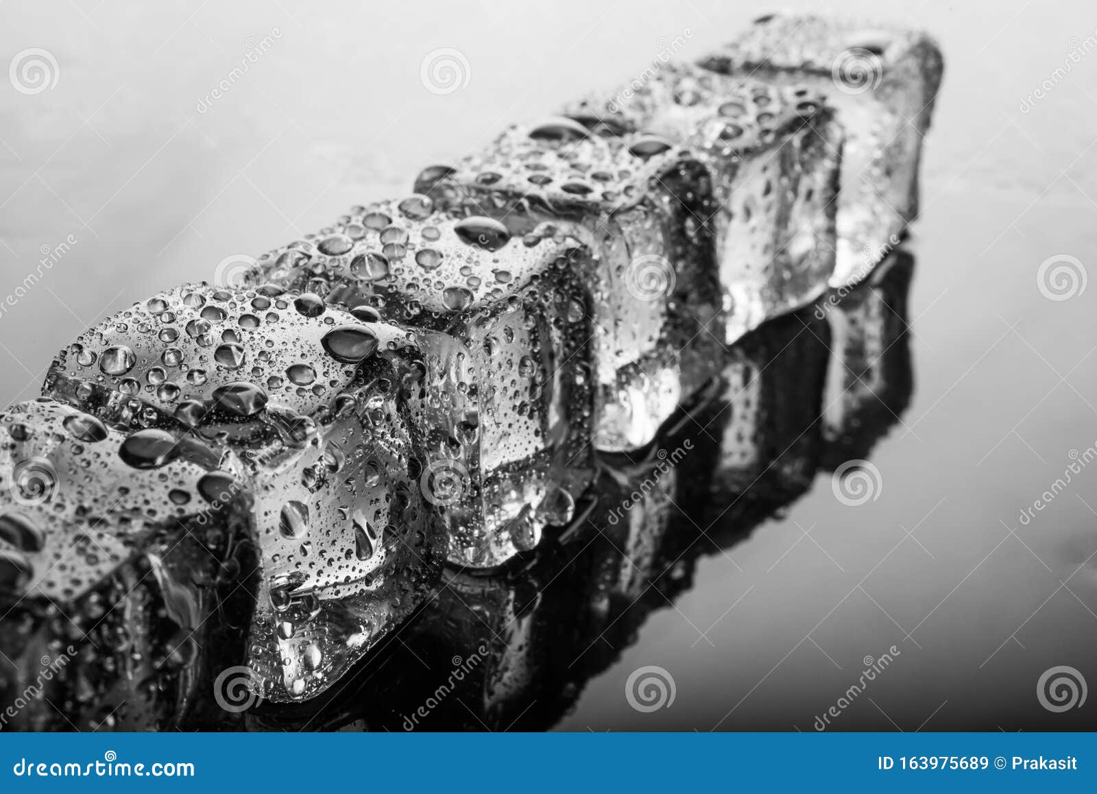 Ice cubes with water stock image. Image of drop, melt - 163975689