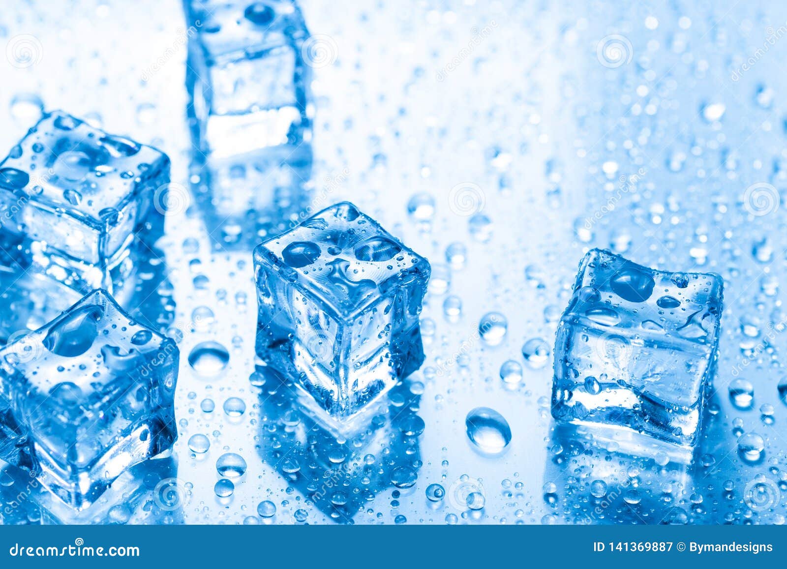 Ice cubes with water drops stock image. Image of cool - 141369887