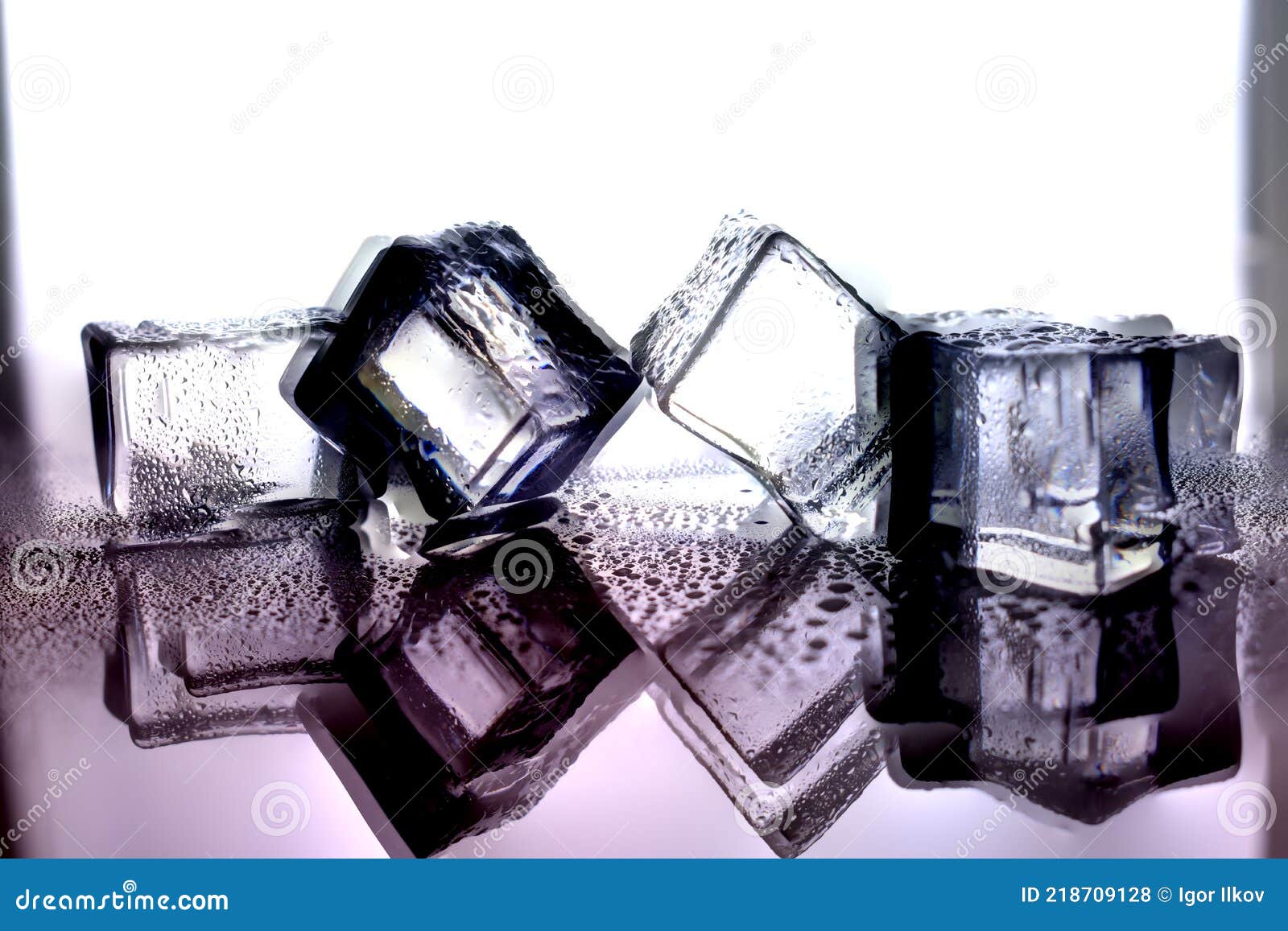 Ice cubes with water drops stock photo. Image of water - 218709128