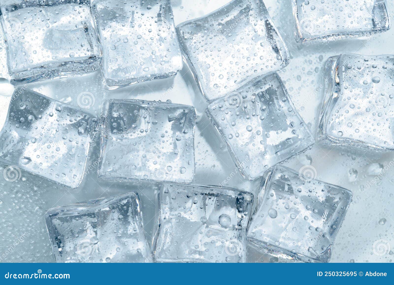 Ice cubes with water drops stock image. Image of cool - 250325695