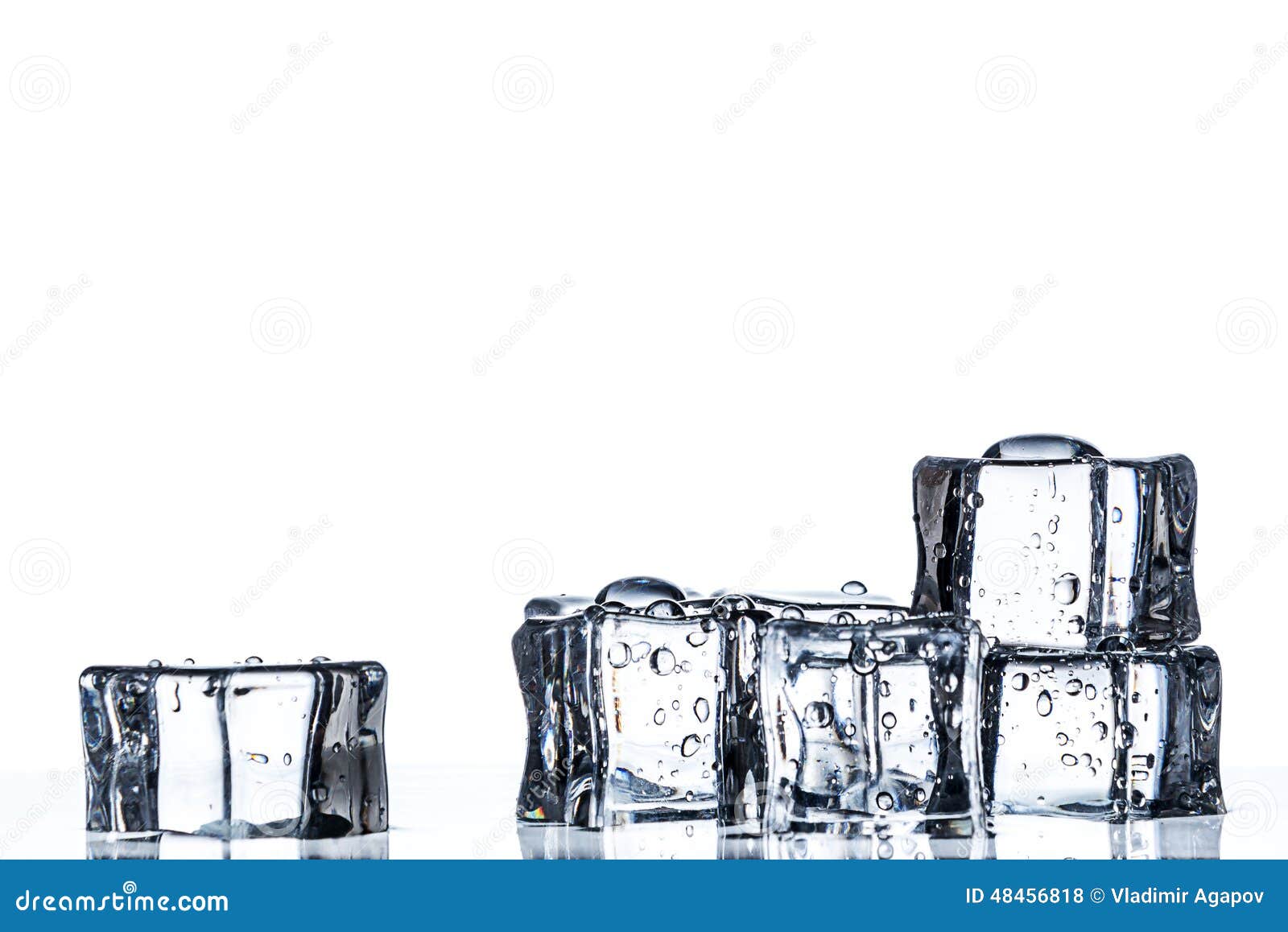 Ice cubes on the water stock photo. Image of reflection - 48456818