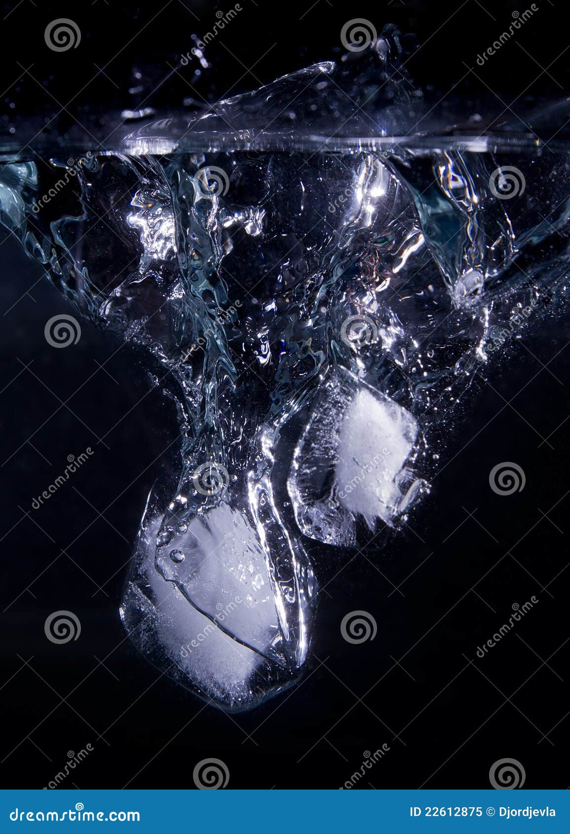 Ice Cubes Water Splash stock image. Image of large, melting - 22612875