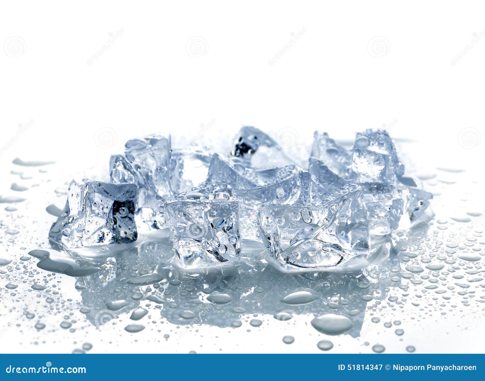 Ice cubes with water stock image. Image of crystals, crushed - 51814347