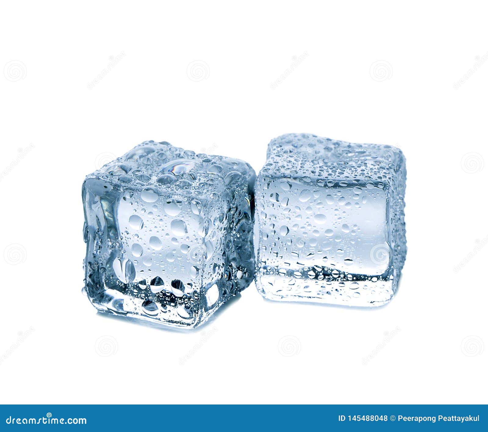 Ice Cubes on White Background Stock Photo - Image of cool, melt: 145488048