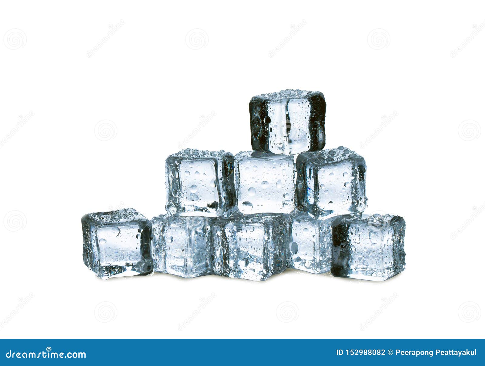 Ice Cubes on White Background Stock Photo - Image of liquid ...