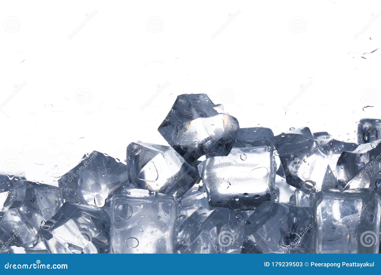 Ice Cubes on White Background Stock Image - Image of light, glass ...