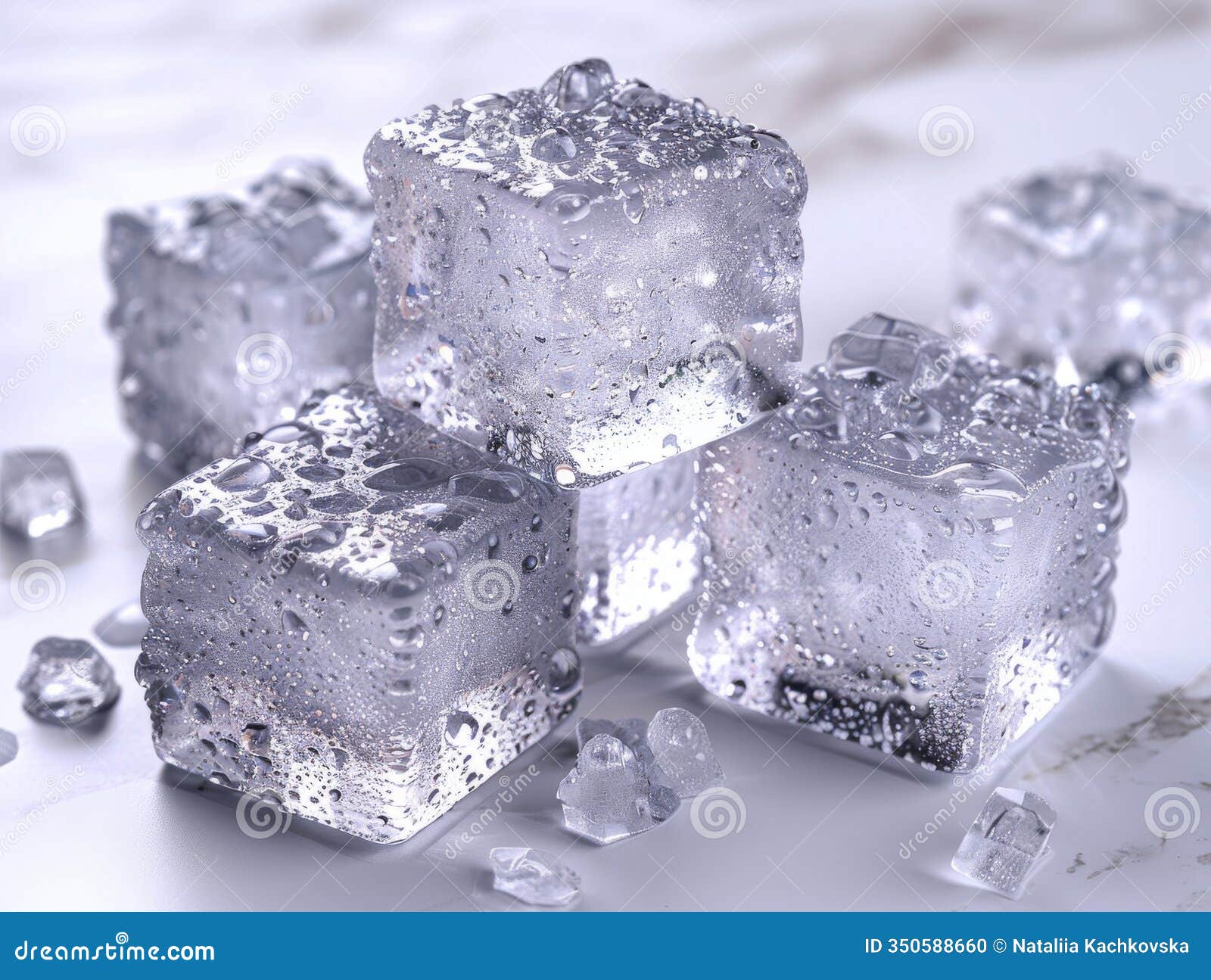 Ice Cubes on a White Background Stock Illustration - Illustration of ...